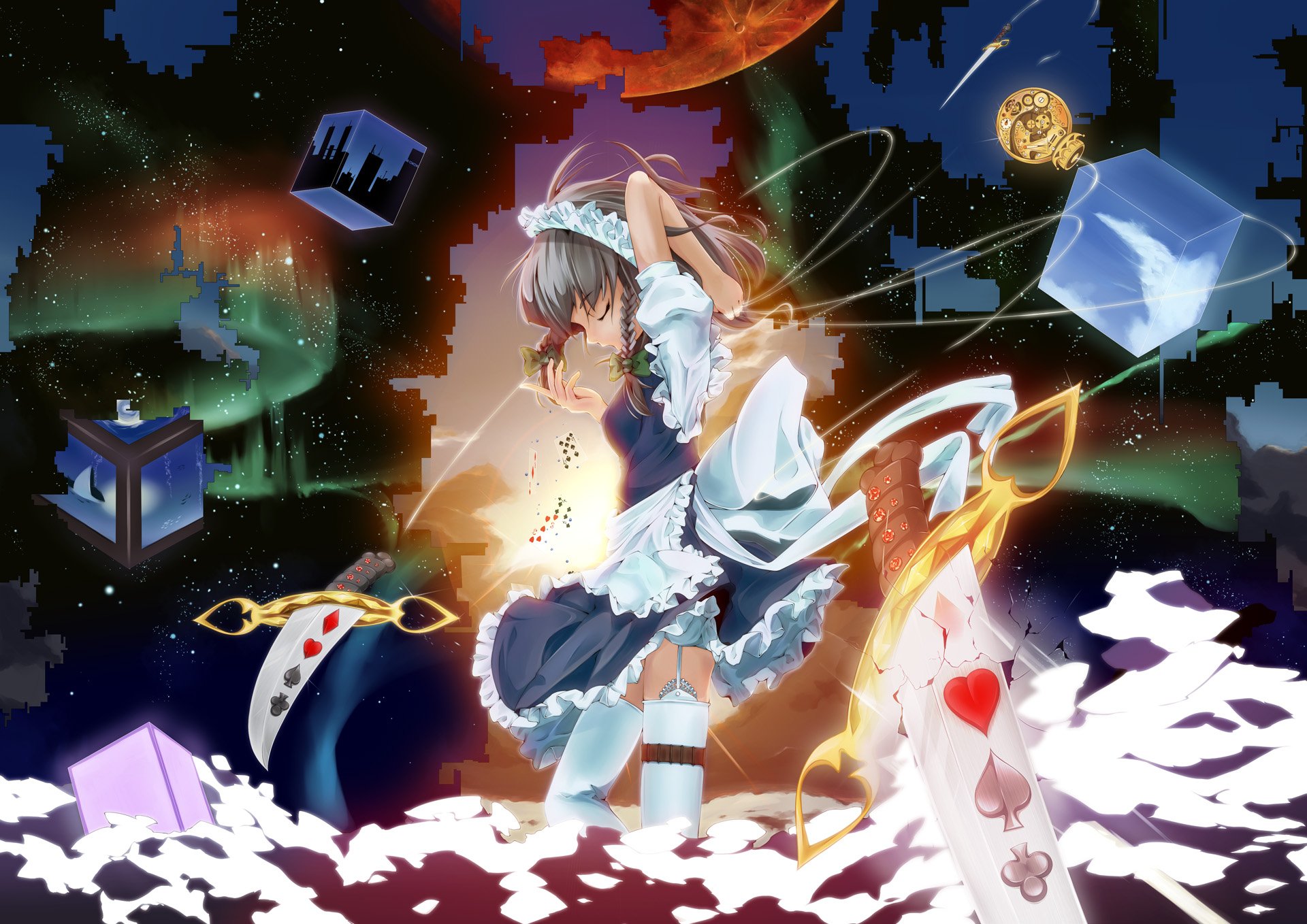 Sakuya Izayoi — Touhou HD Wallpaper: Celestial Time Maid | 1920x1358 ...