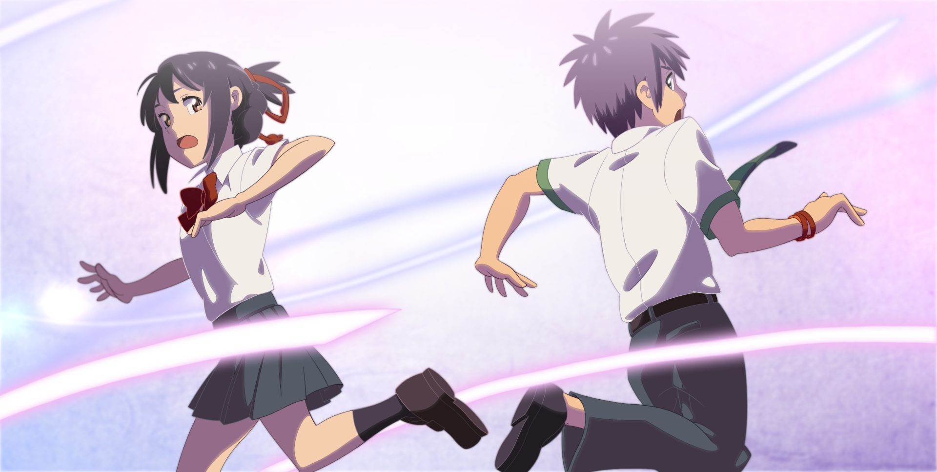 Your Name. HD Wallpaper: Taki & Mitsuha in Anime Magic