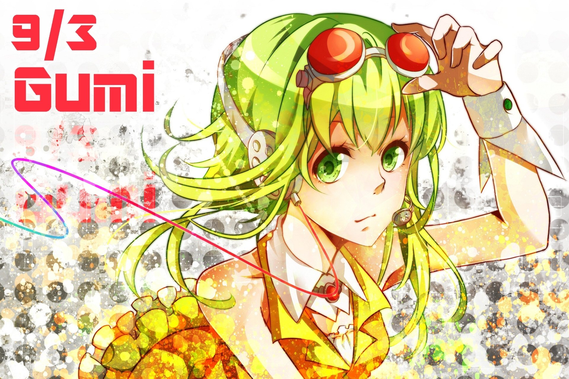 GUMI Vocaloid HD Anime Wallpaper – Vibrant Sound and Color Burst