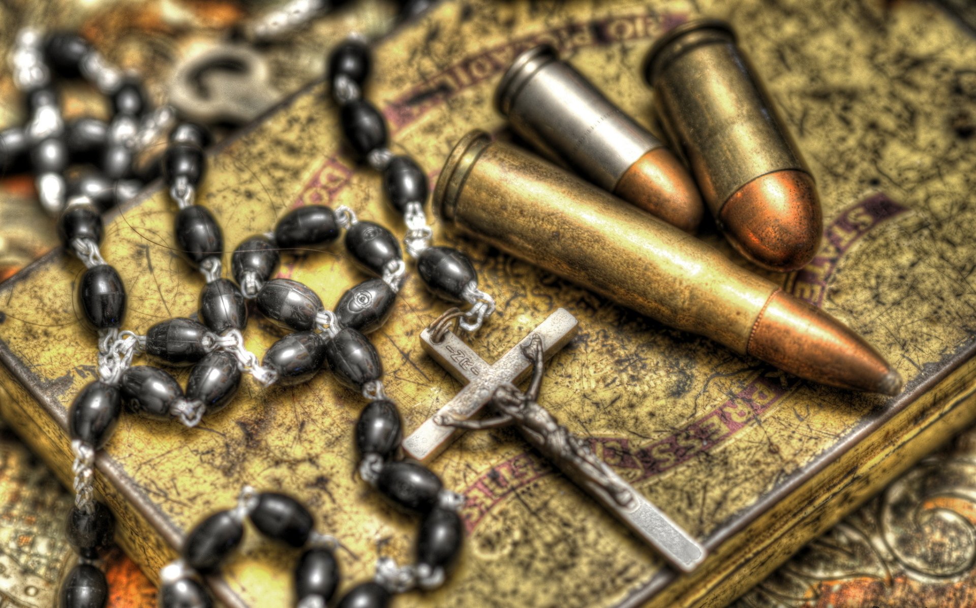 Faith and Firepower: A Striking Still Life HD Wallpaper | 2047x1275 ...