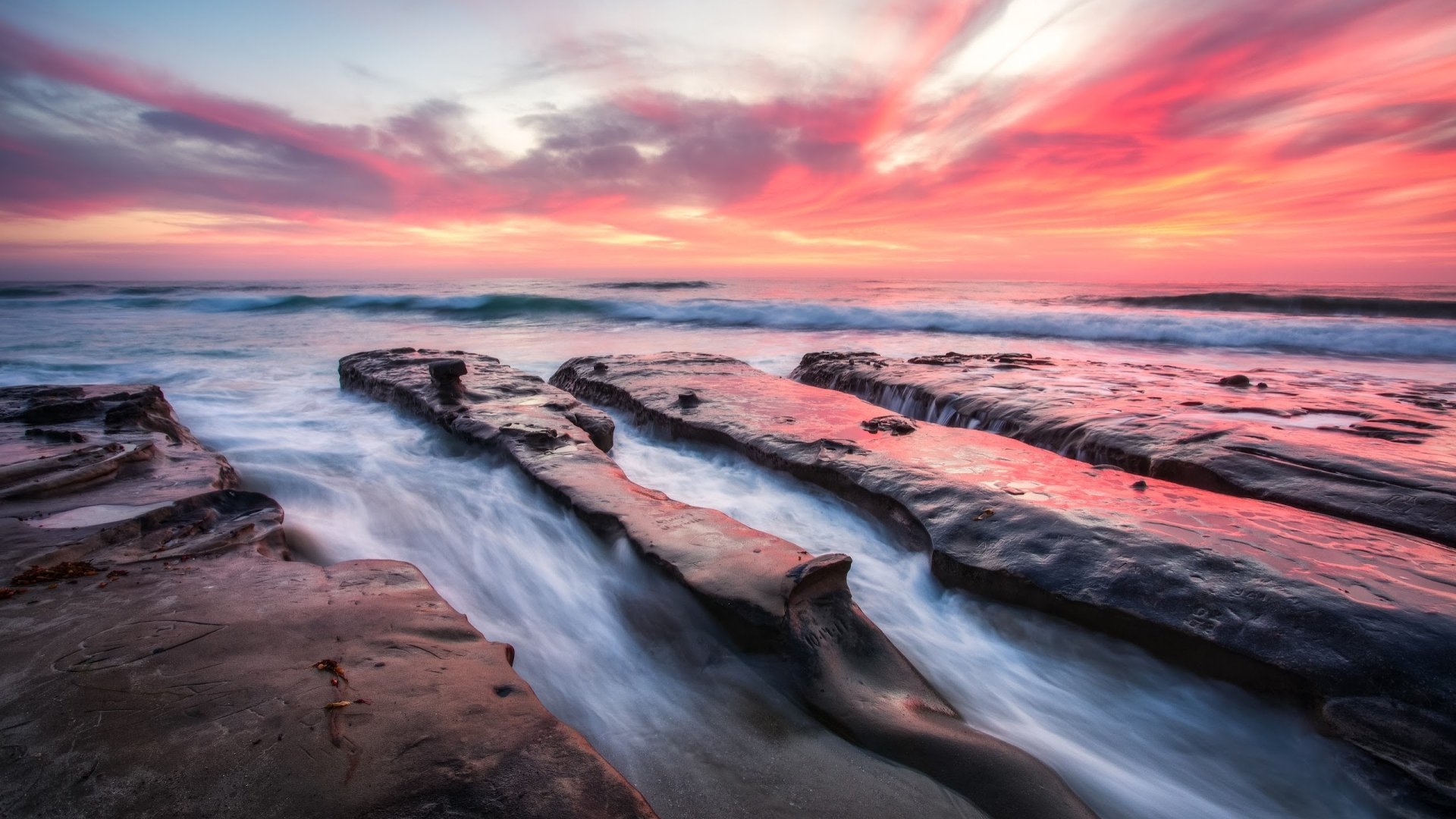 Download Seascape Horizon Sunset Sea Nature Ocean HD Wallpaper