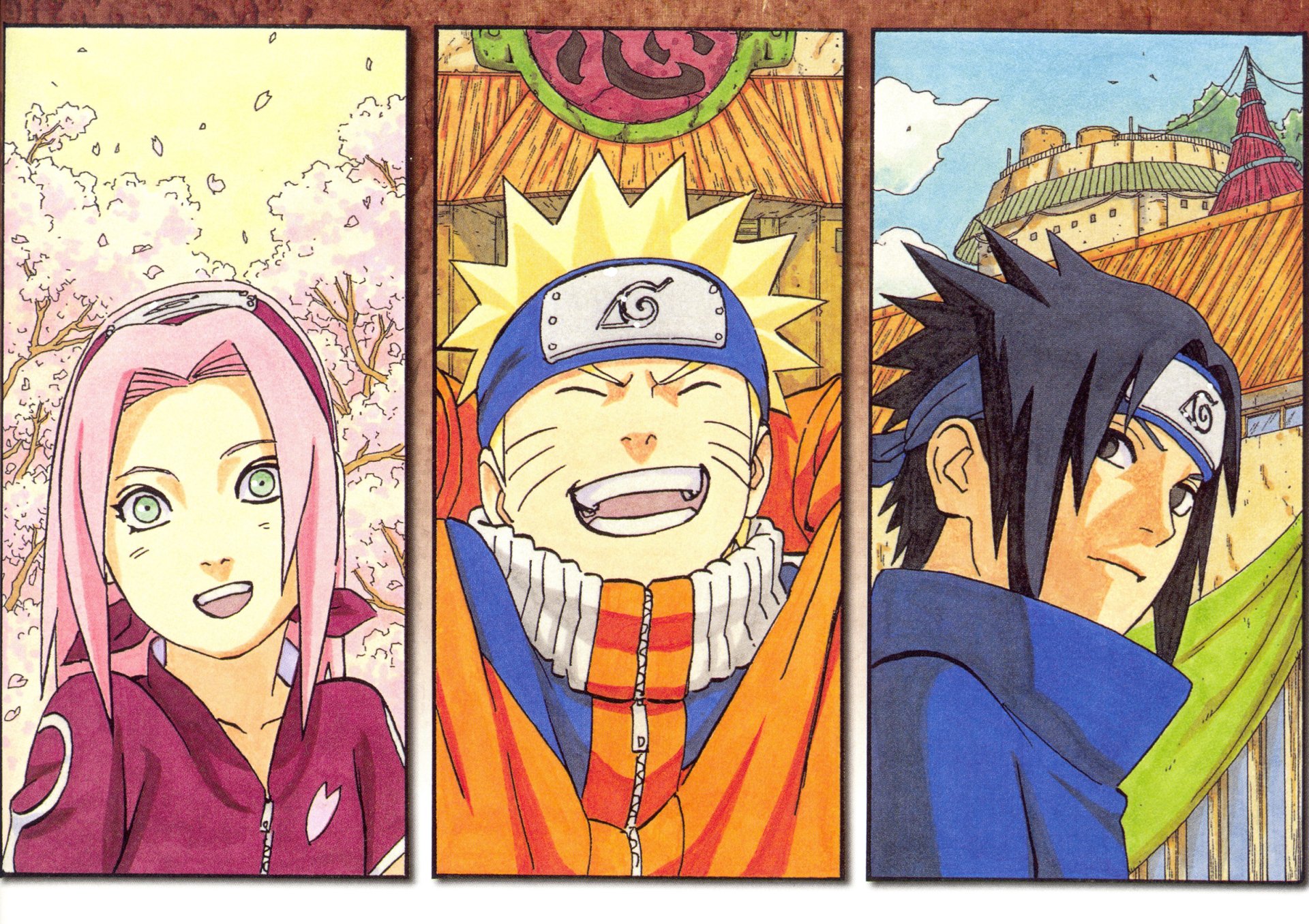 Naruto Trio HD Wallpaper: Naruto, Sasuke & Sakura United in Anime Glory