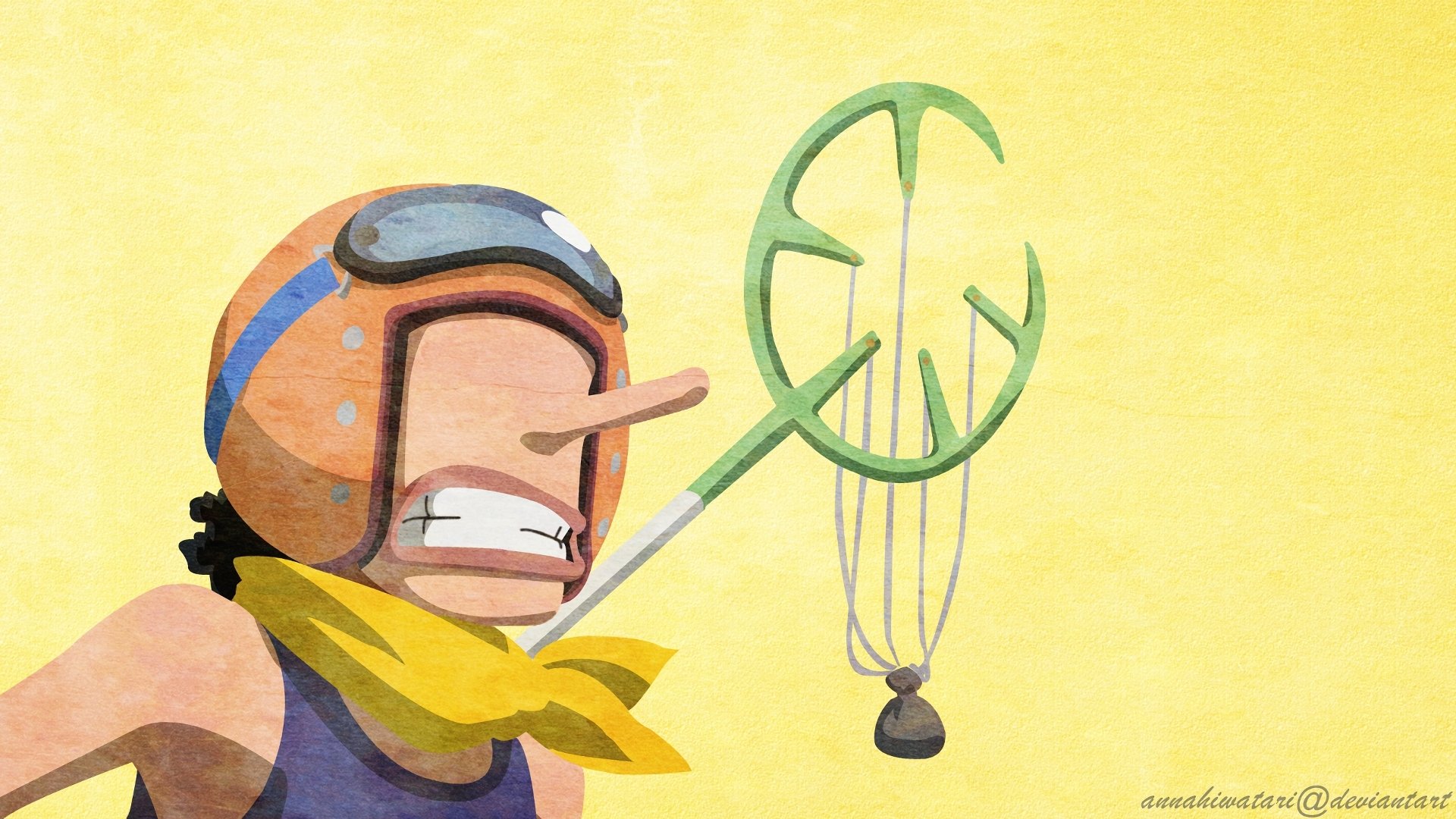 Minimalist Usopp HD Wallpaper – One Piece Anime Art in Clean Style