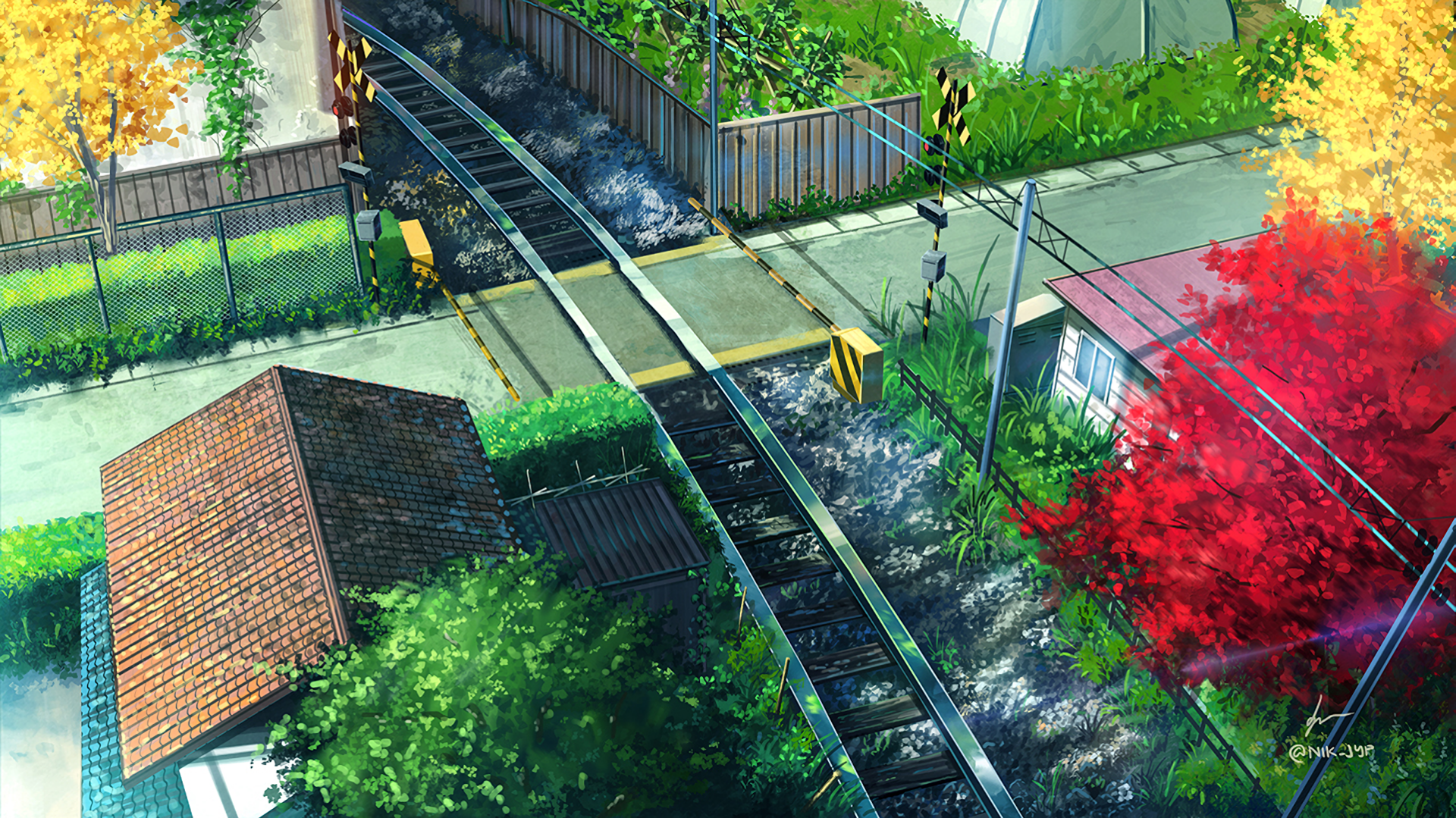 Tranquil Anime Railroad - HD Wallpaper by NIK
