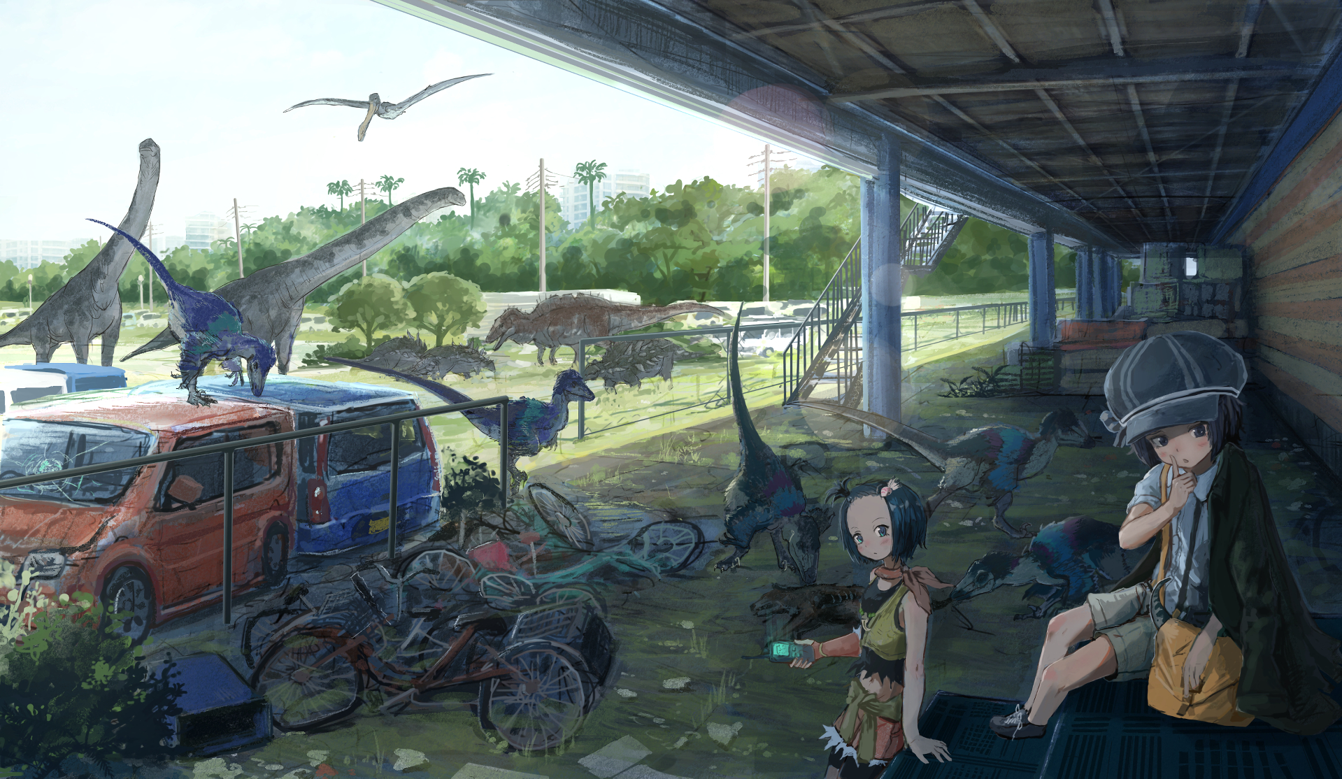 Anime Dinosaur World - HD Wallpaper