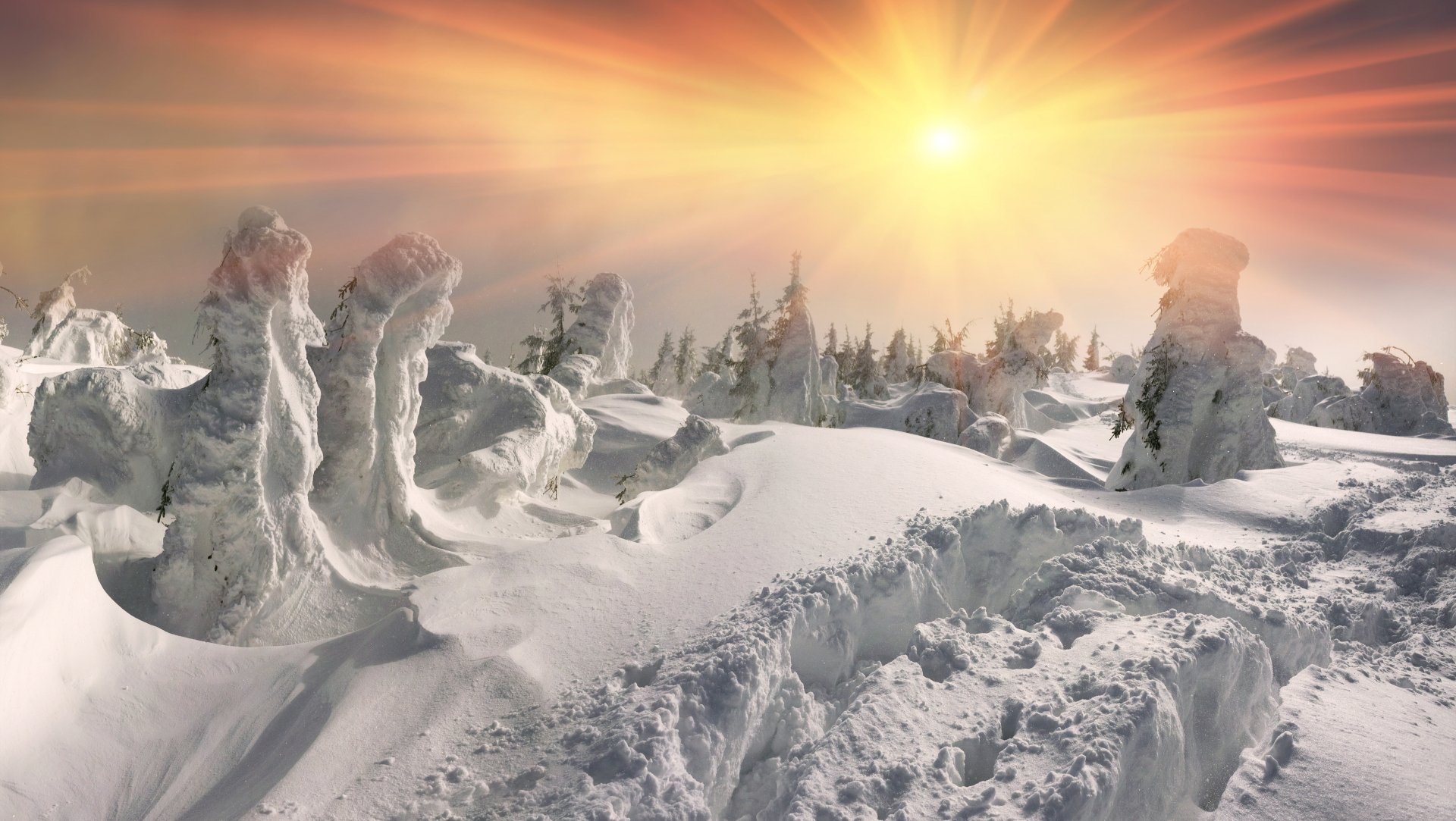 Download Sunbeam Snow Nature Winter 4k Ultra HD Wallpaper | 5222x2945 ...
