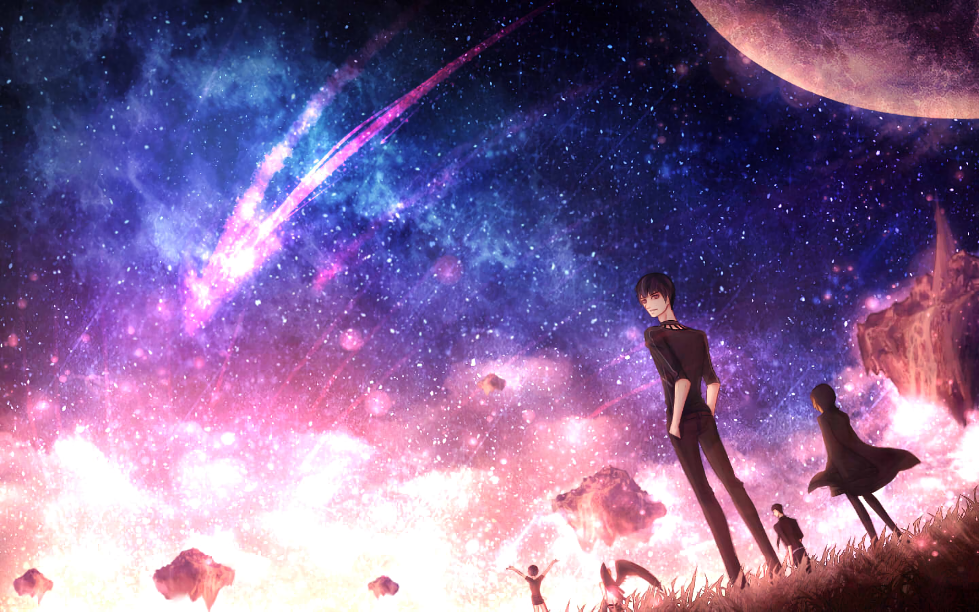 Stellar Dreams: Original Anime HD Wallpaper Beyond the Cosmos