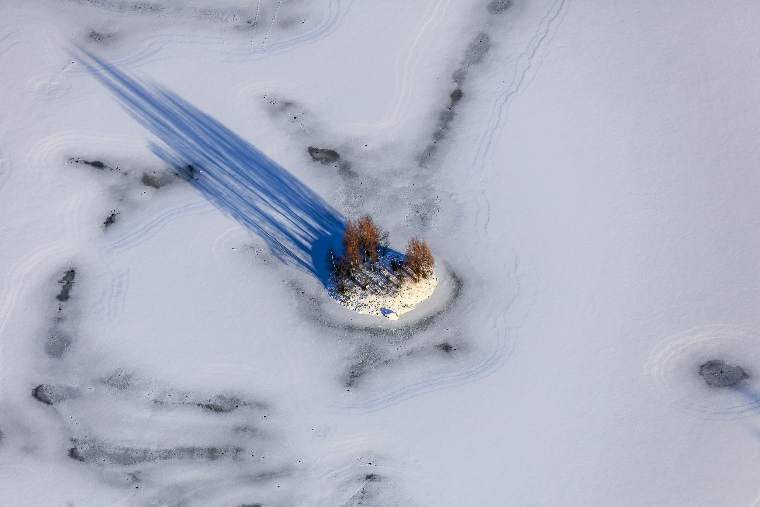 Download Shadow Winter Ice Aerial Nature Island HD Wallpaper