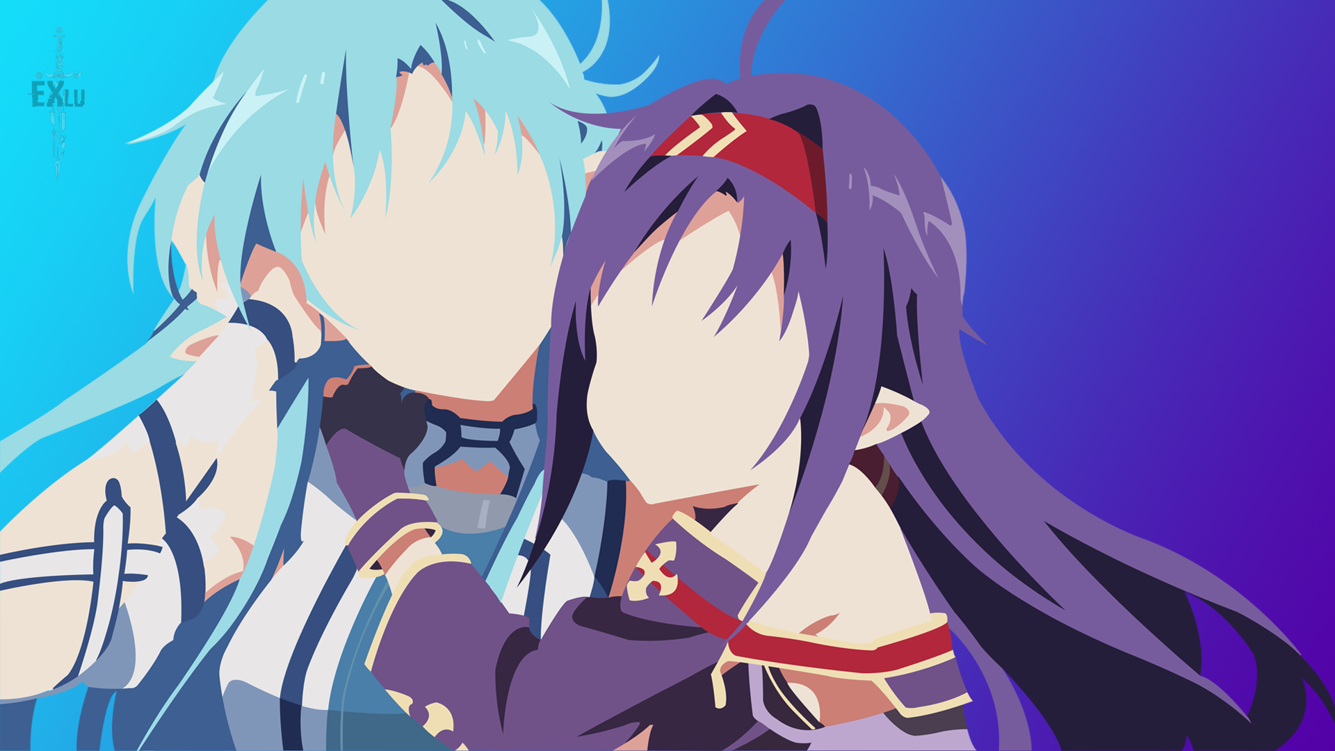 Minimalist SAO II HD Wallpaper — Yuuki & Asuna | 1920x1080 | Wallpaper ...