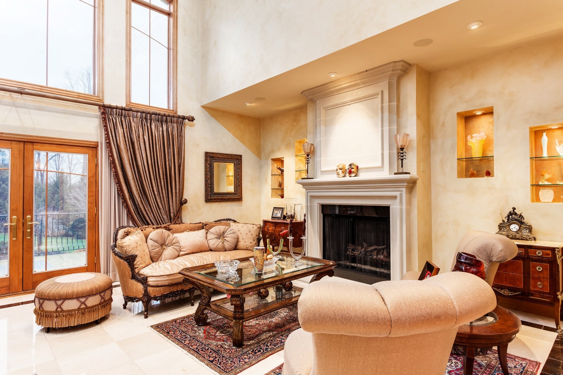 Download Fireplace Furniture Living Room Man Made Room HD Wallpaper