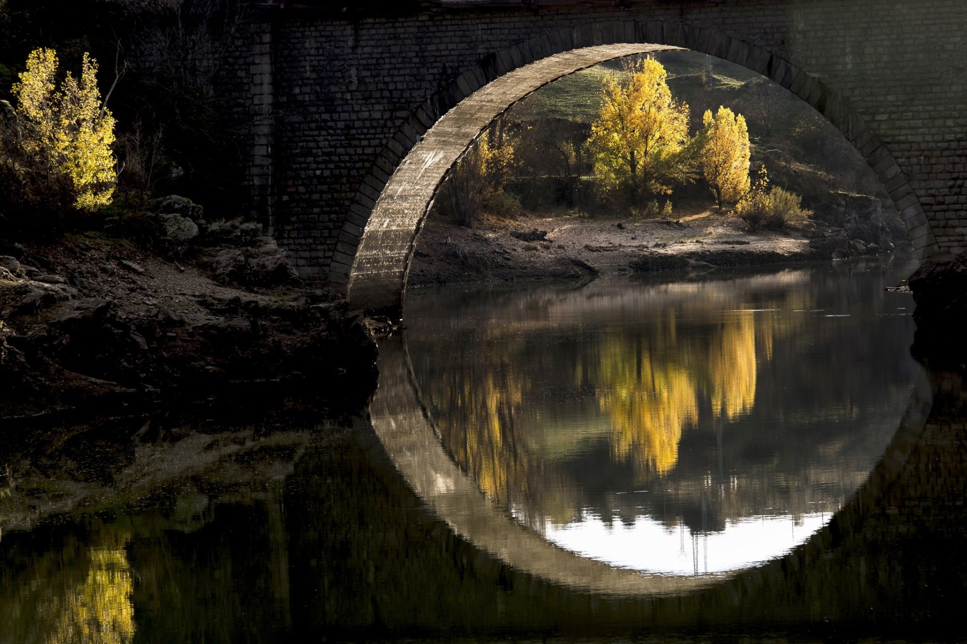 Archway Mirror — Golden River Reflection