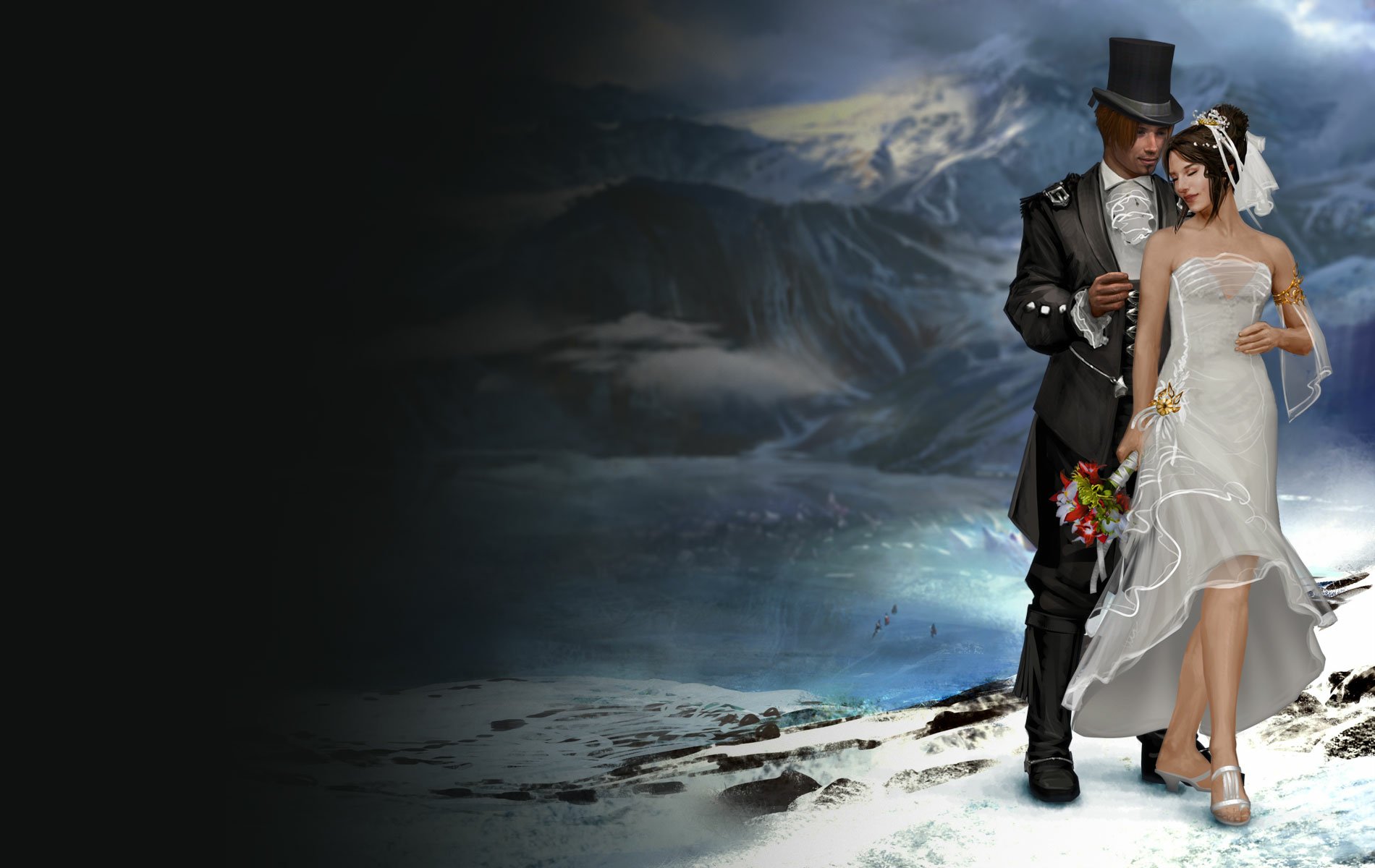 Guild Wars Wedding Couple HD Wallpaper: Epic Love in a Virtual World ...