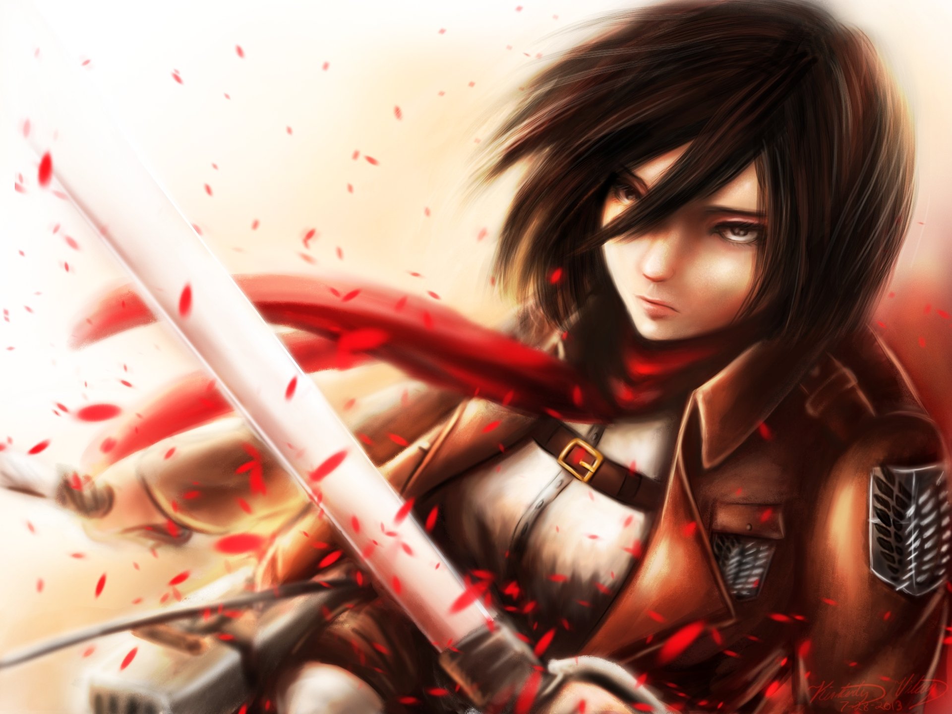 Mikasa Ackerman HD Wallpaper – Fierce Defender of Attack on Titan
