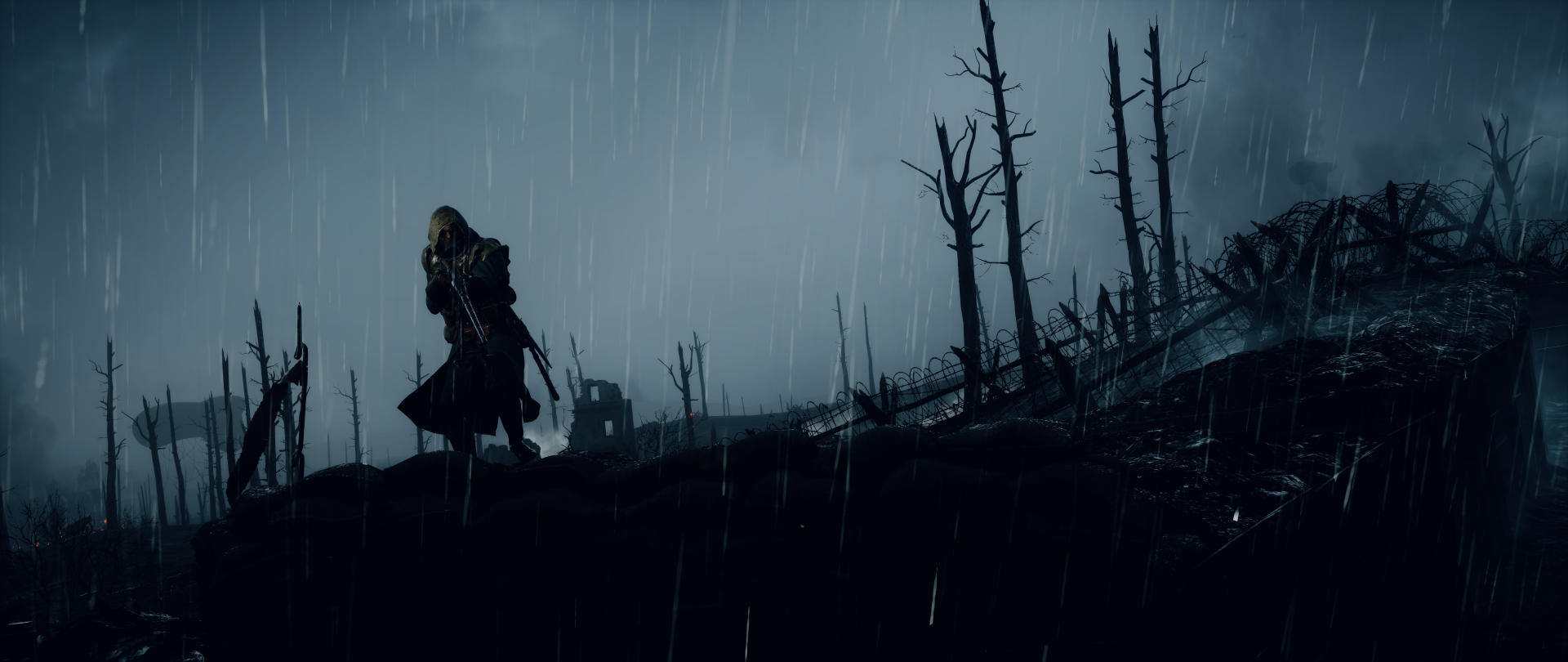 Battlefield 1: Soldier in Rainy Night – 4K Ultra HD Warzone Wallpaper ...