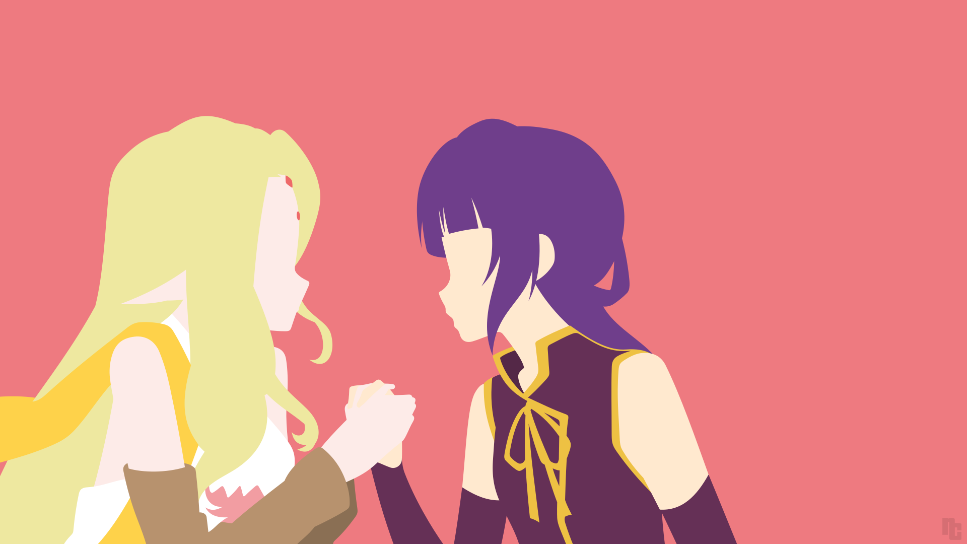 No Game No Life — Clammy & Fiel: Minimalist Purple & Blonde HD ...