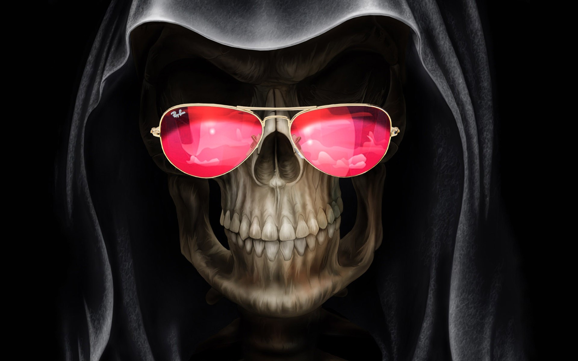 Dark Hooded Reaper HD Wallpaper with Cool Shades