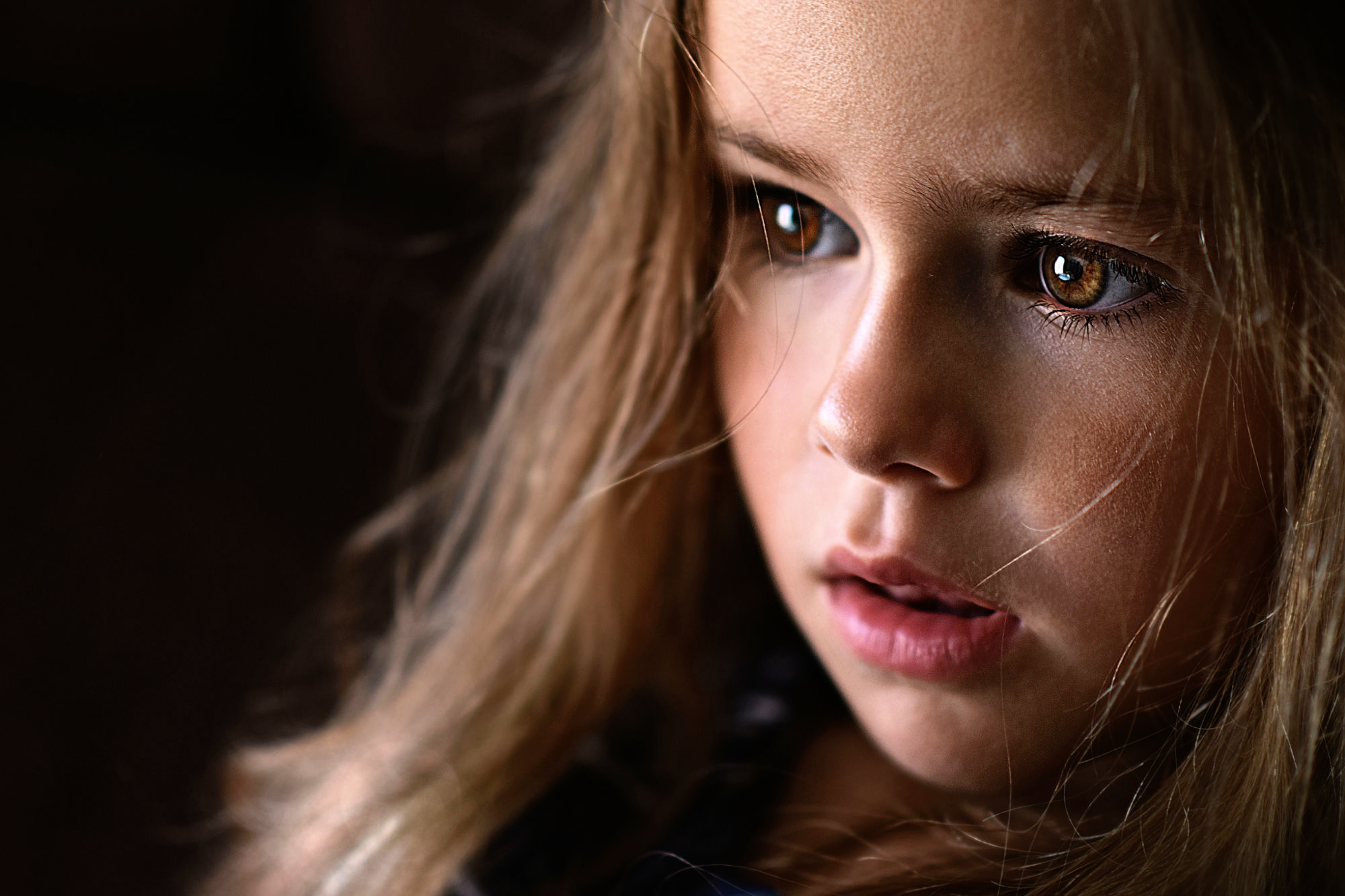 Download Little Girl Brown Eyes Face Photography Child HD Wallpaper