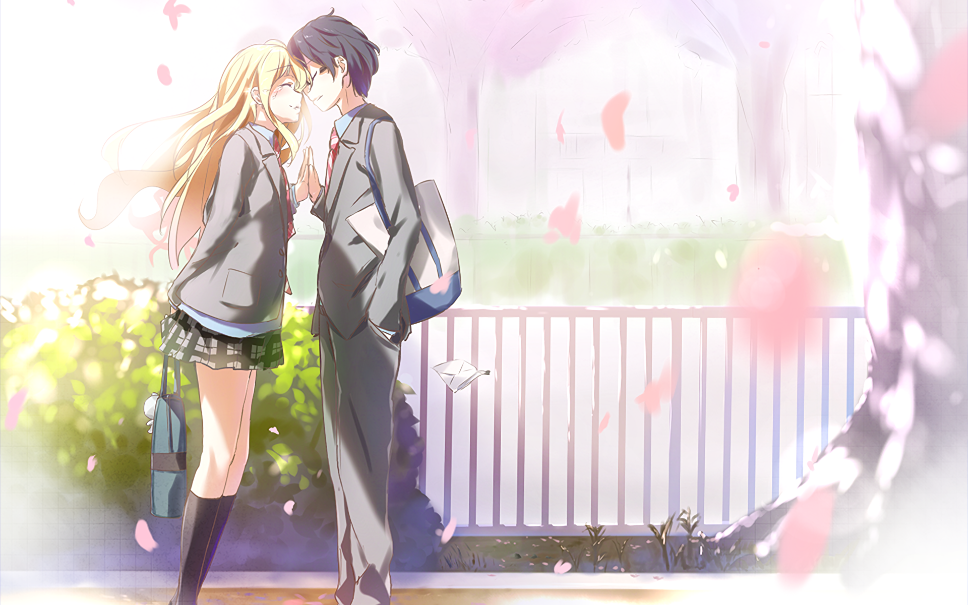 Your Lie in April HD Wallpaper: Kousei & Kaori