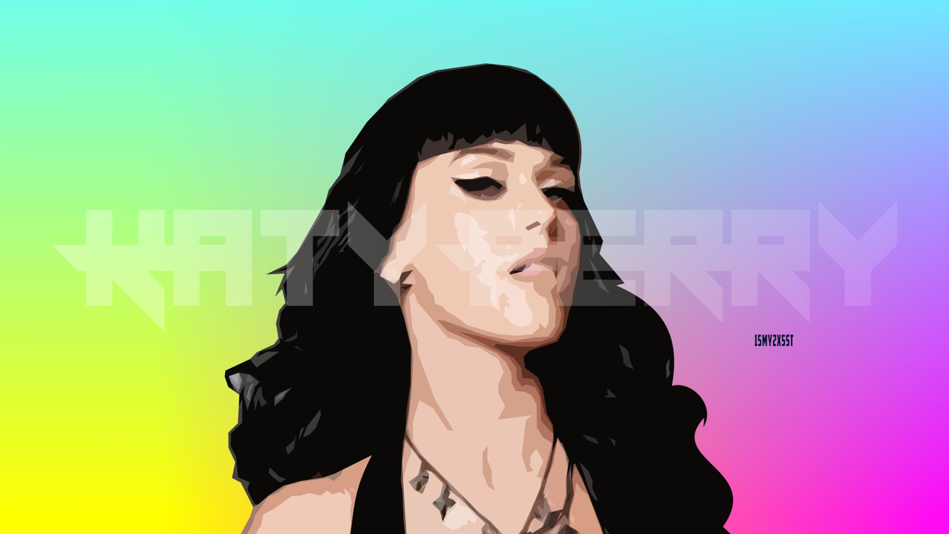 Colorful Katy Perry Portrait HD Wallpaper by zelko