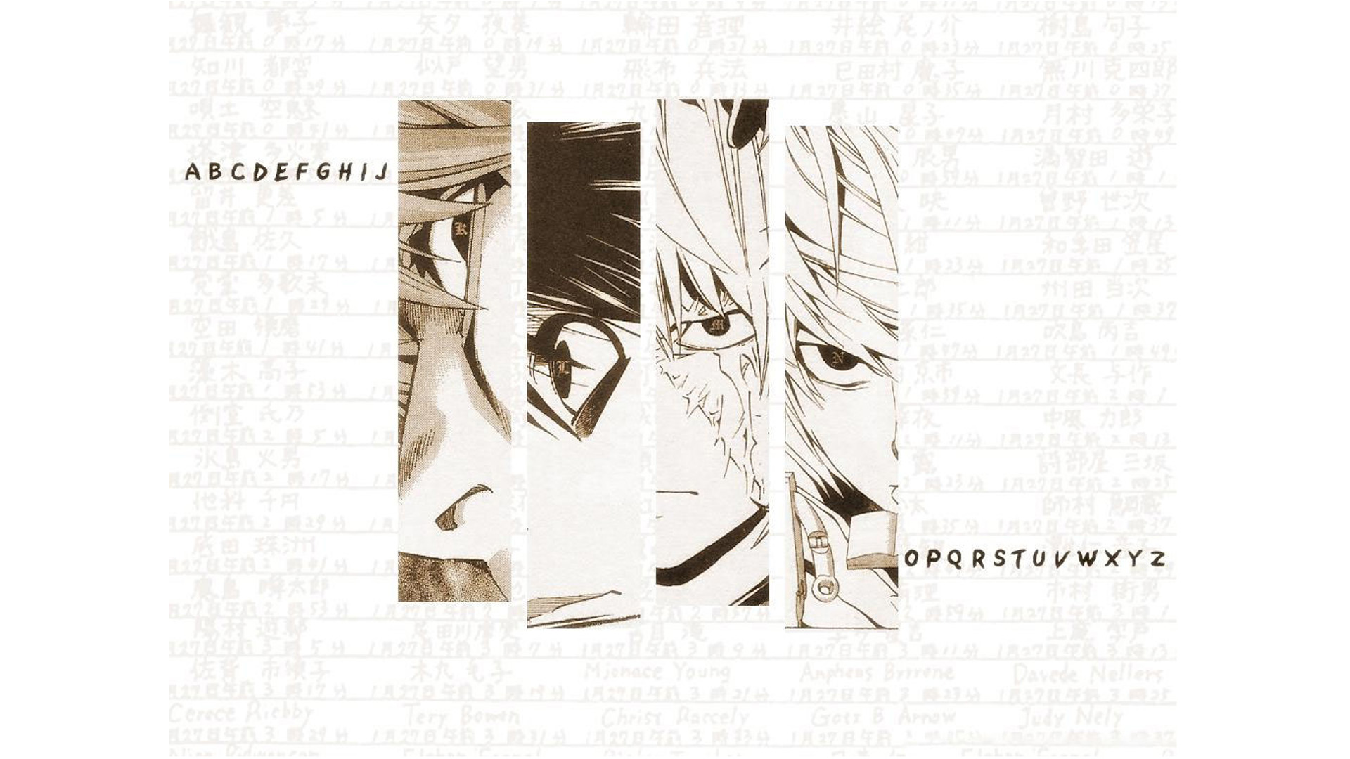 Death Note Anime HD: Intense Character Collage Wallpaper