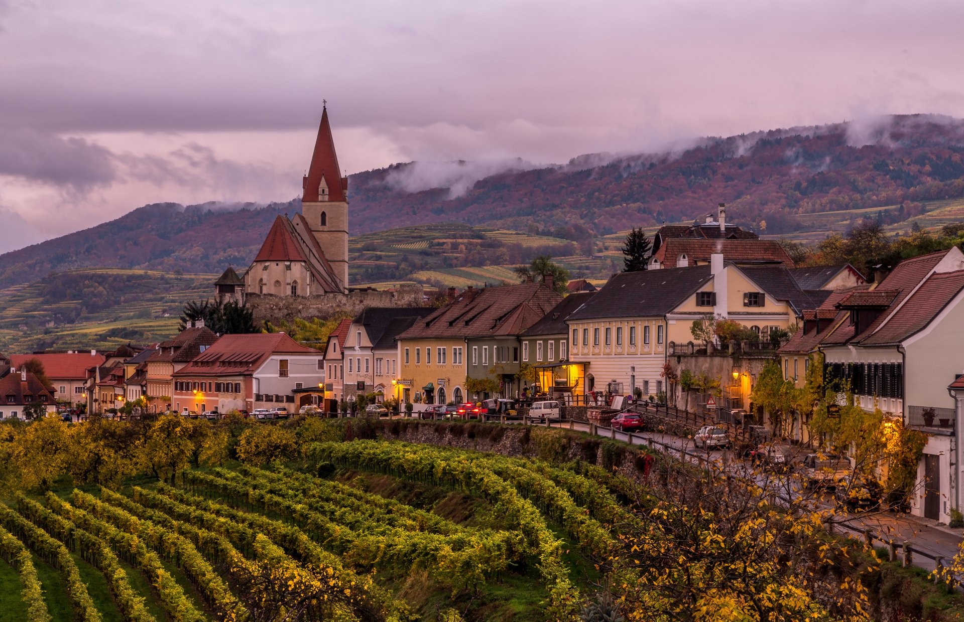 Charming Austrian Village with Iconic Church – 4K Ultra HD Wallpaper