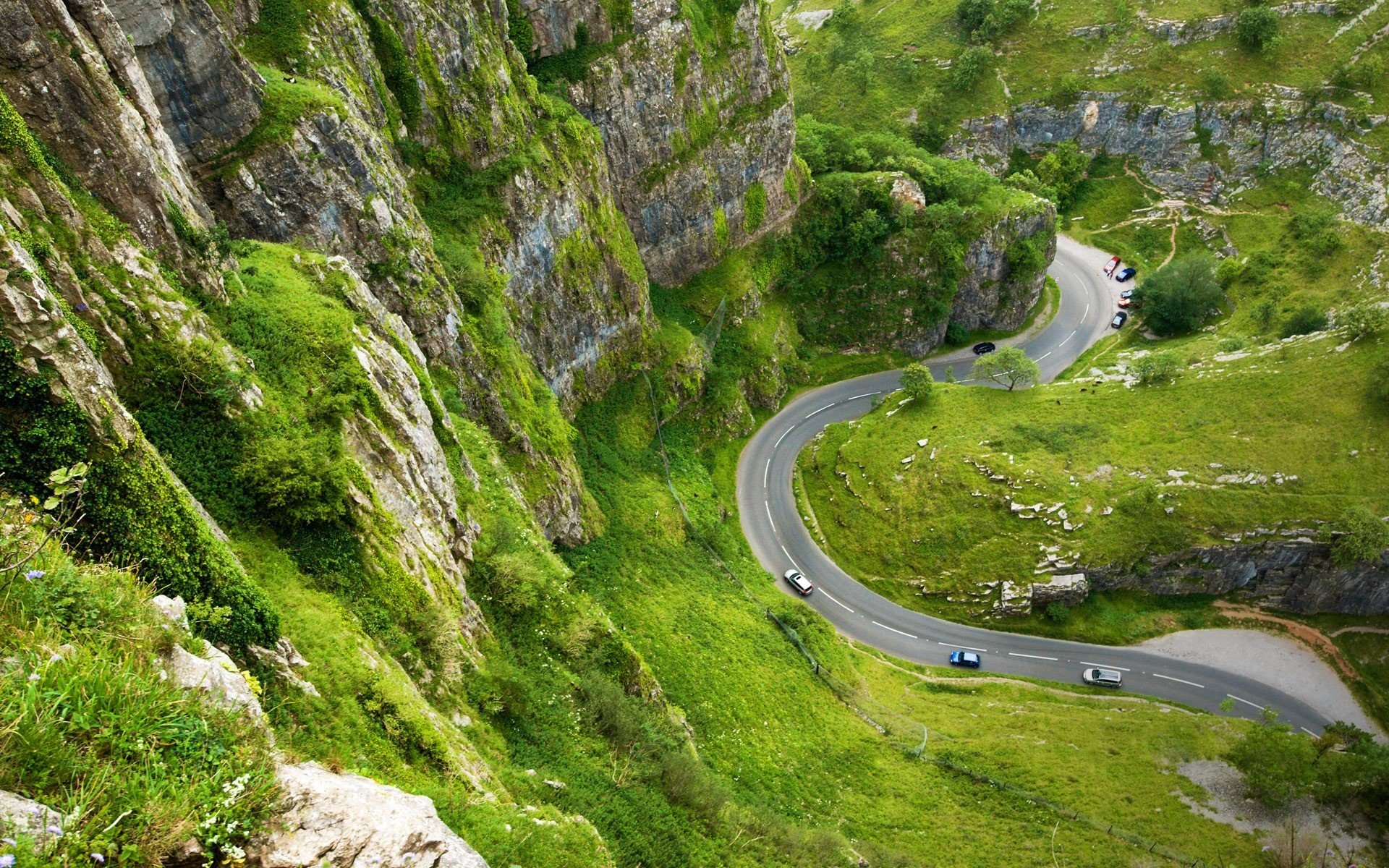 Download Green Mountain Man Made Road HD Wallpaper | 1920x1200 ...