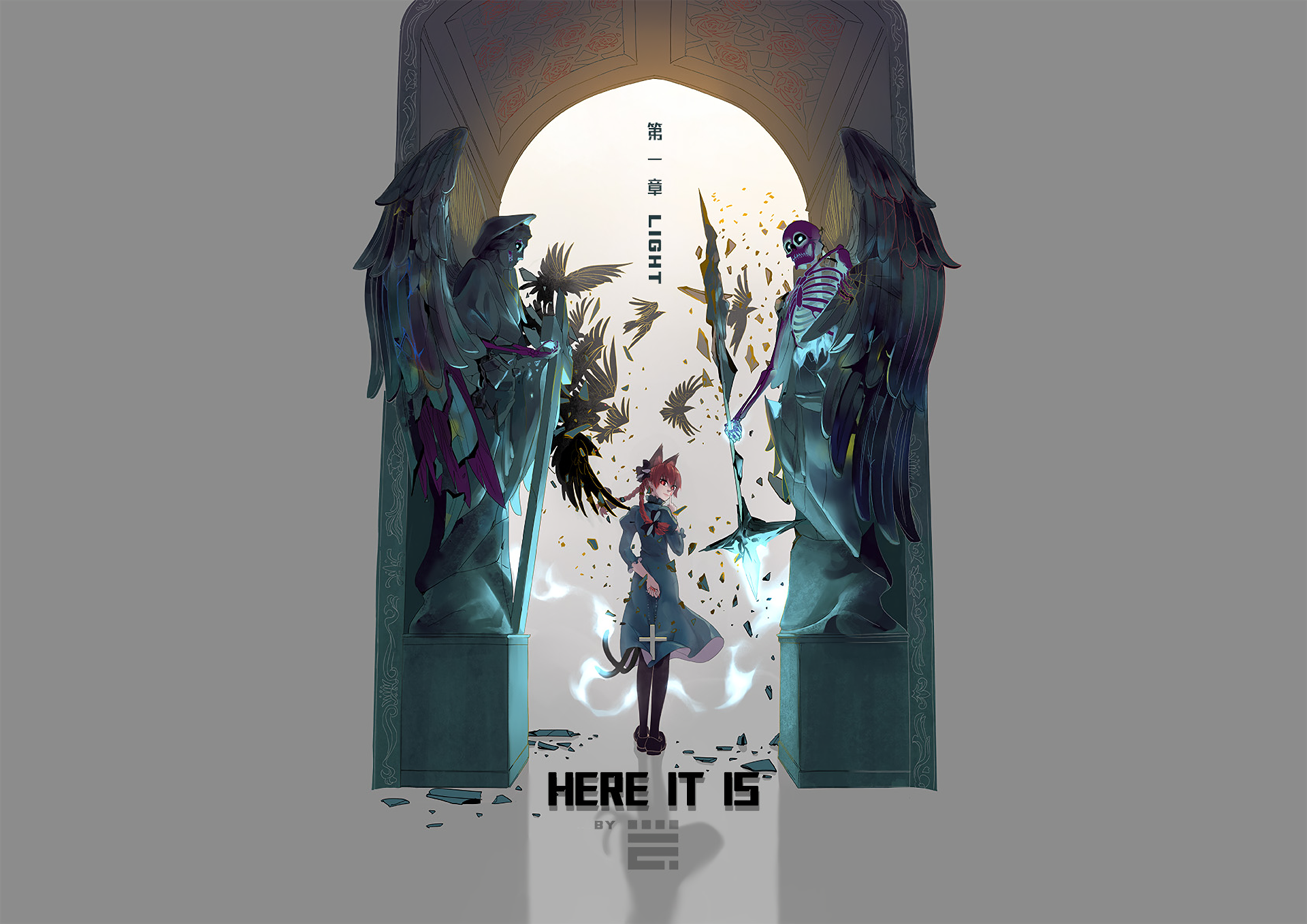 Rin Kaenbyou Touhou HD Wallpaper – Mystical Night Embrace