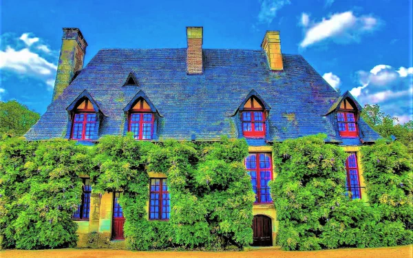 Spring Garden Courtyard HD Wallpaper