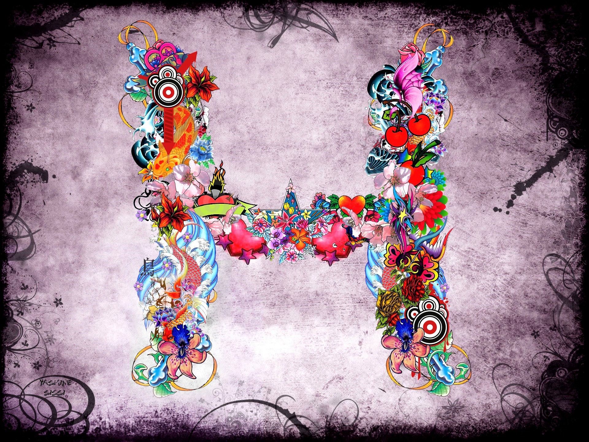 Artistic Letter "H" by SISSI12