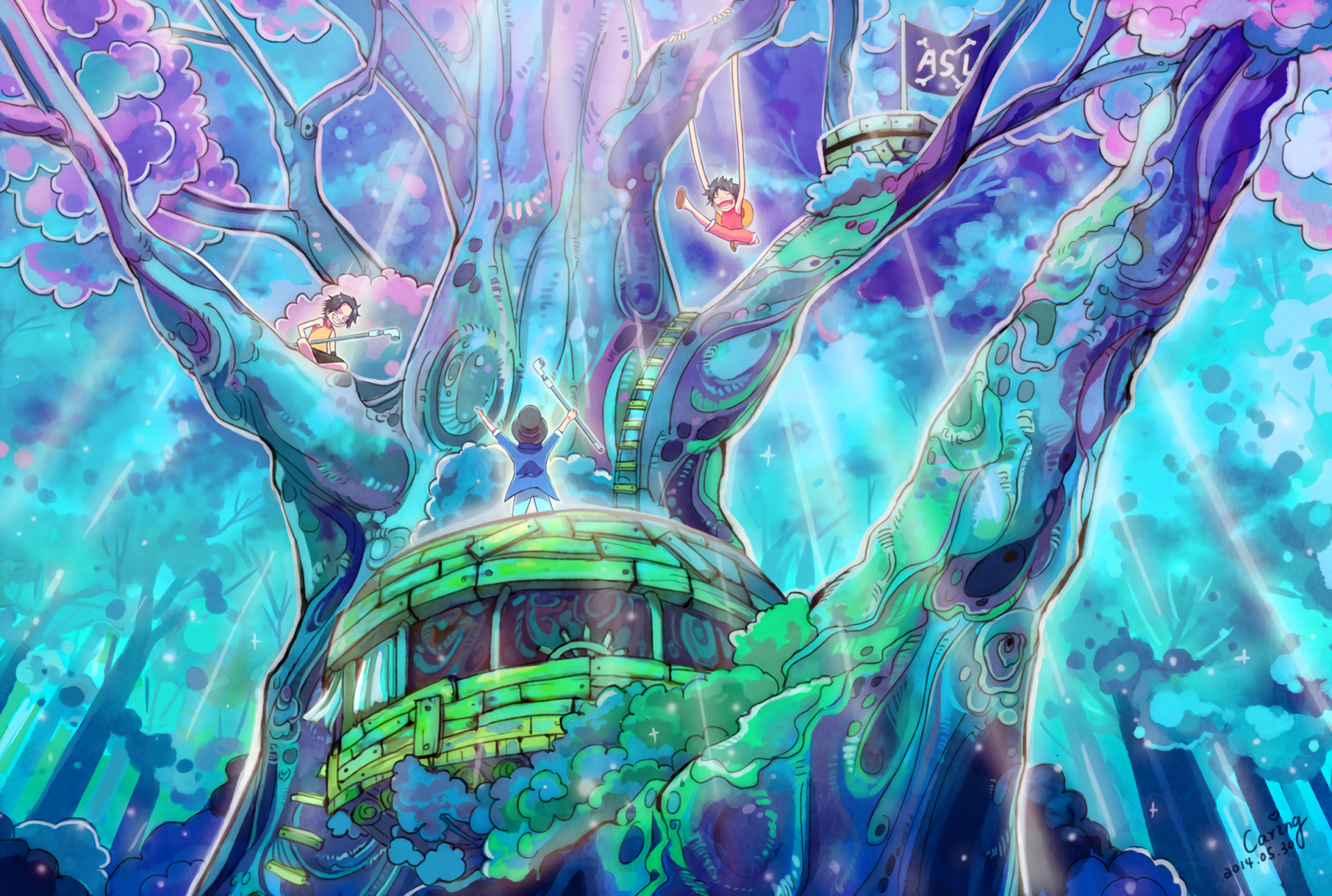 One Piece HD Wallpaper: Enchanted Tree Adventure