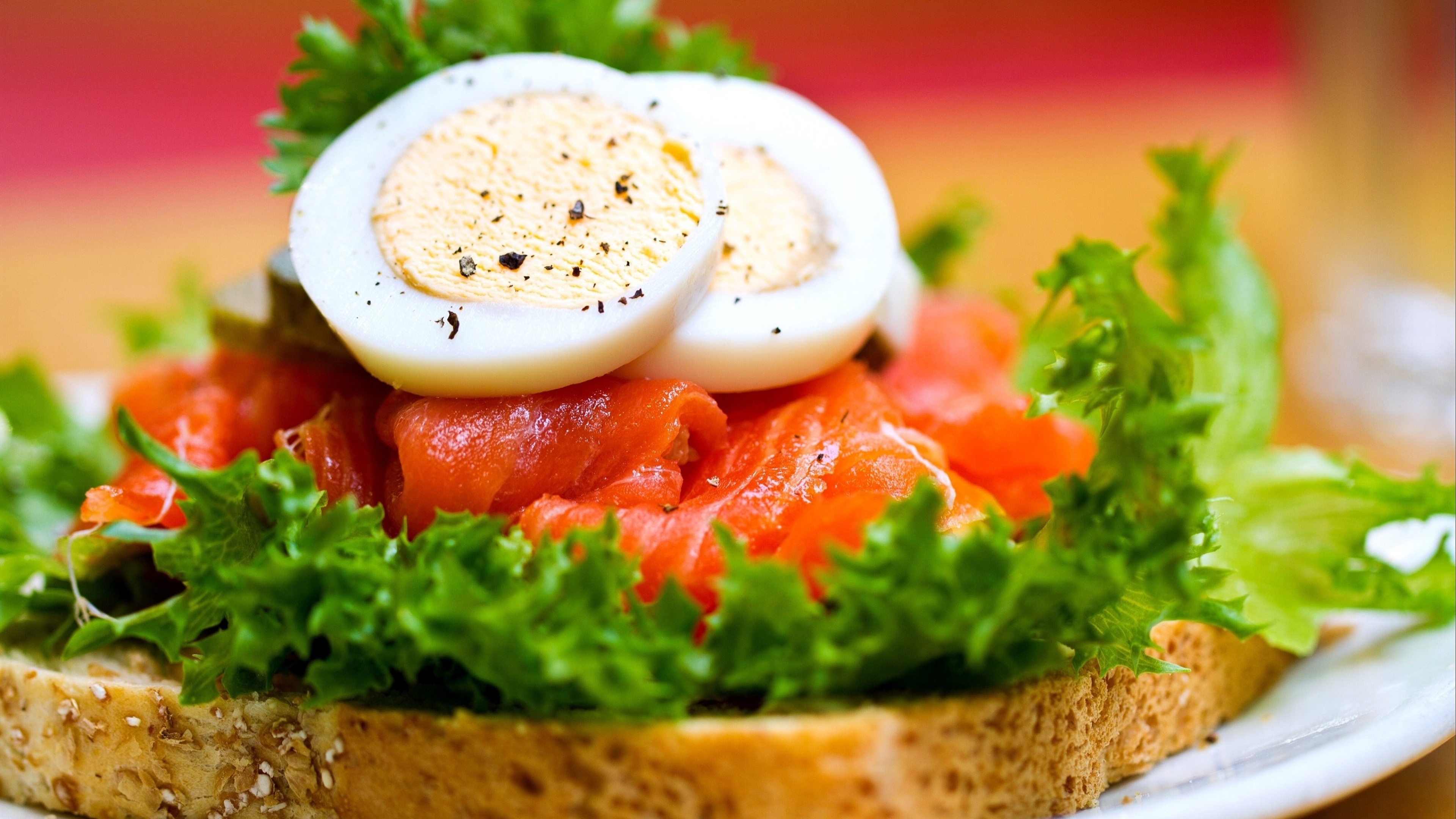 Download Lettuce Salmon Egg Food Sandwich 4k Ultra HD Wallpaper