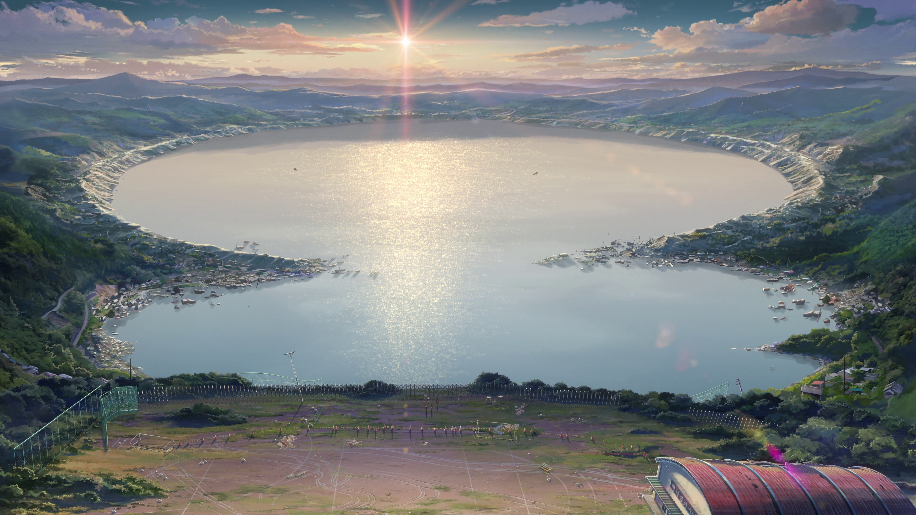 Download Cloud Sky School Nature Mountain Lake Crater Your Name Anime download-cloud-sky-school-nature-mountain-lake-crater-your-name-anime