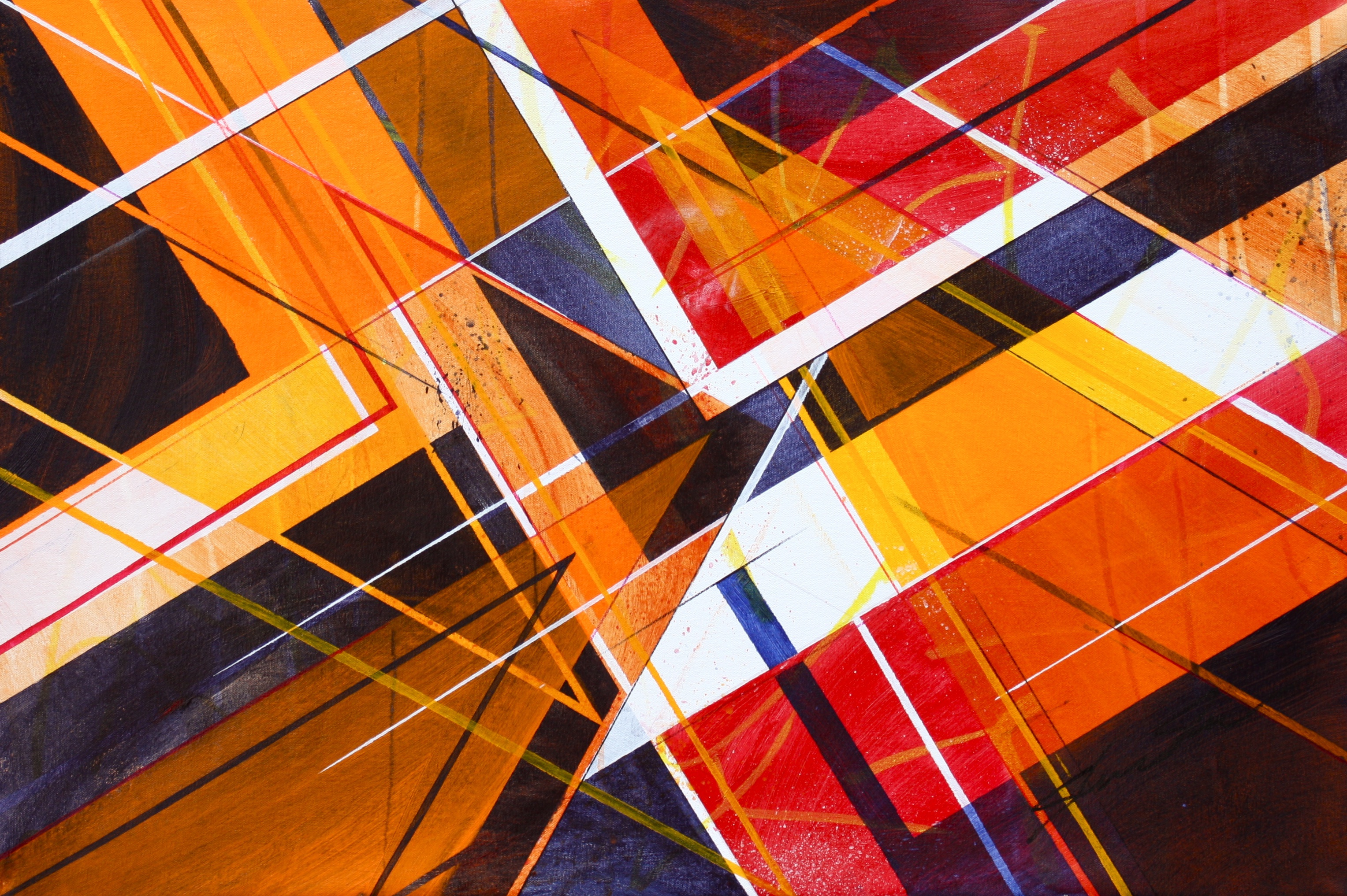 Vivid Geometry: Abstract Shapes in Bold Colors HD Wallpaper