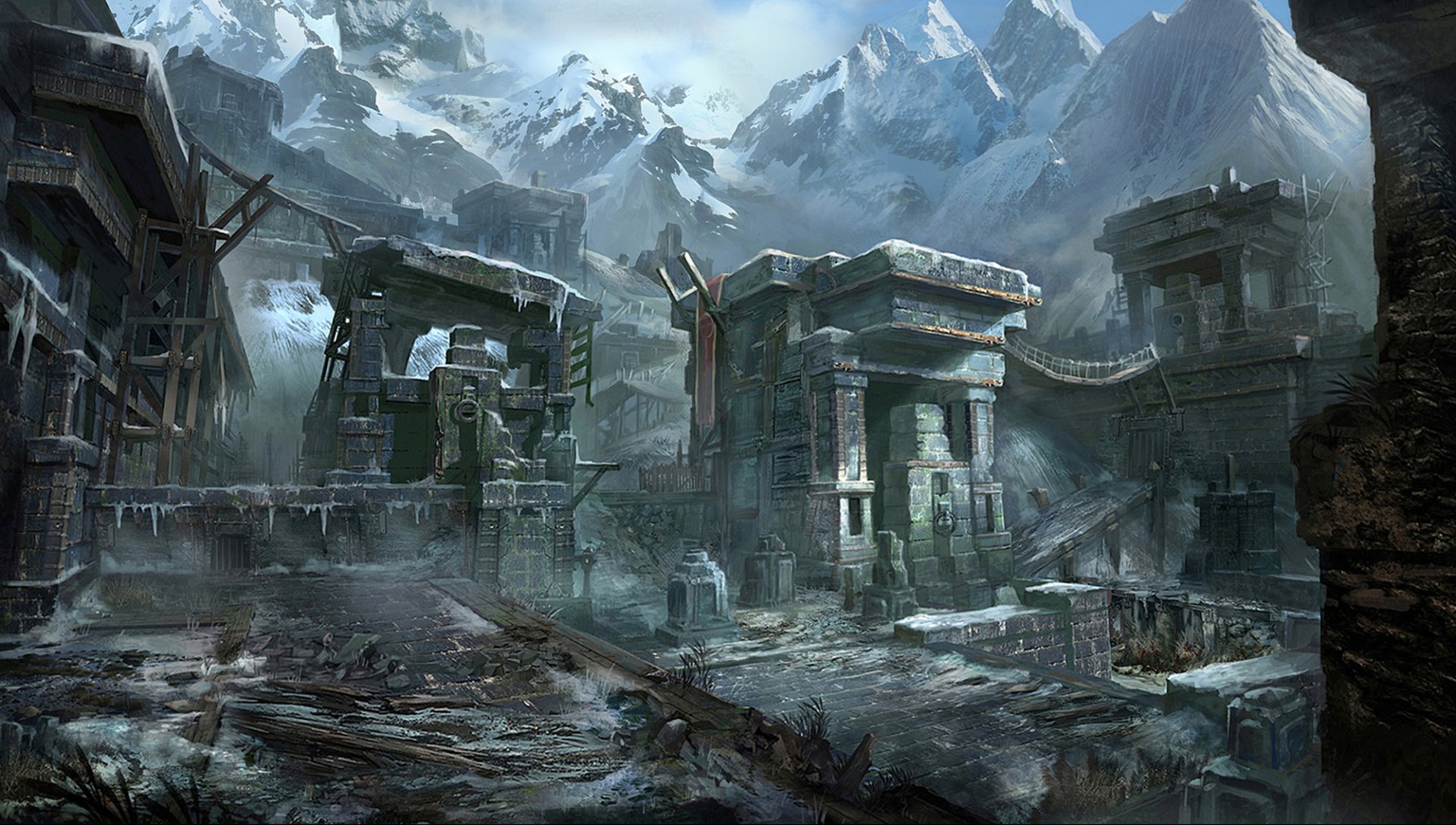 Frozen Ruins of the Forgotten Realm – Fantasy HD Wallpaper by Lim Taeyeob