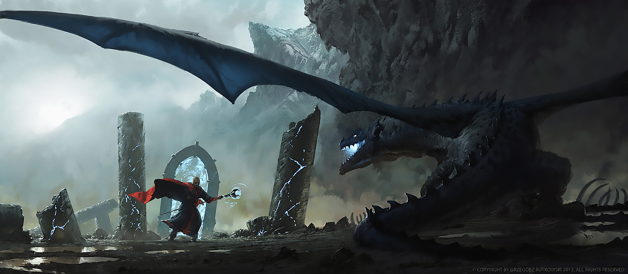 Download Fantasy Dragon Wallpaper by Greg Rutkowski