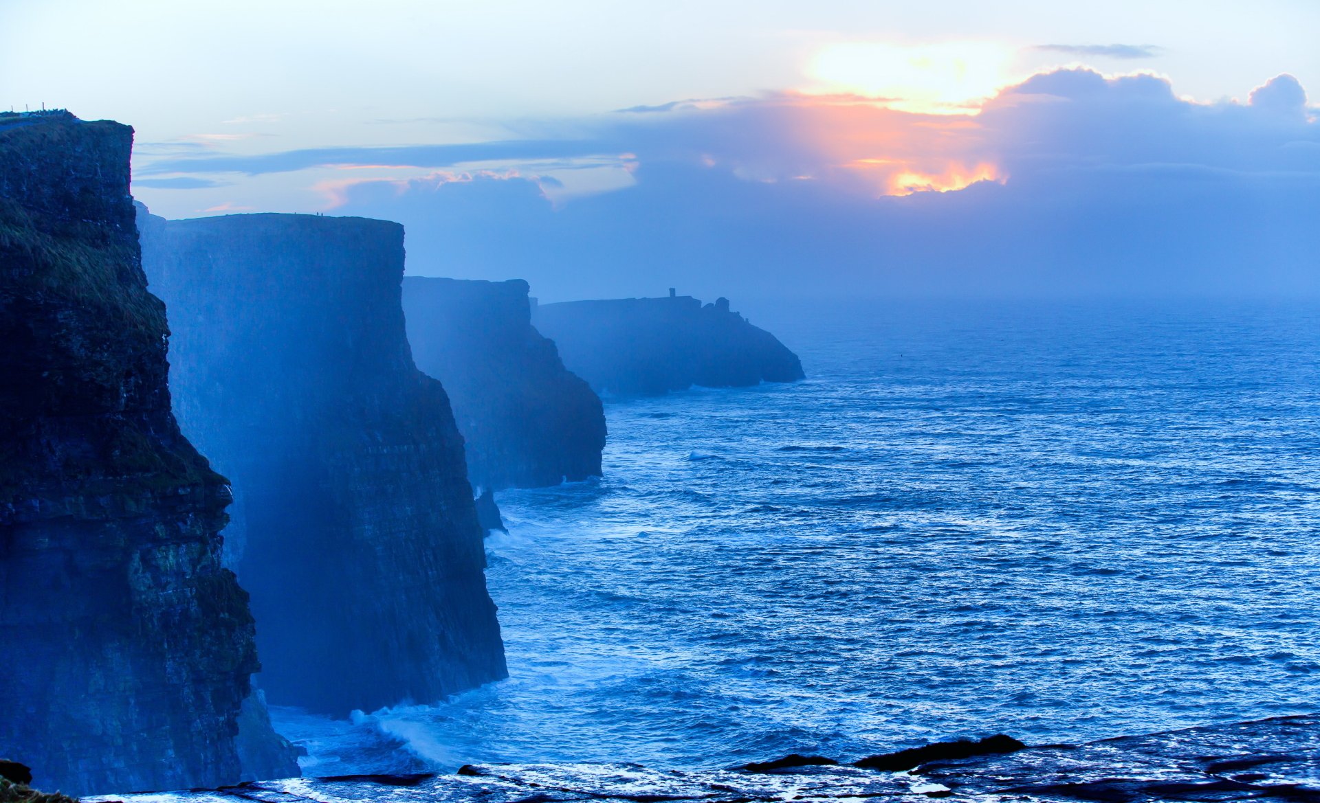 Download Sunrise Horizon Cliff Ocean Nature Coastline HD Wallpaper ...