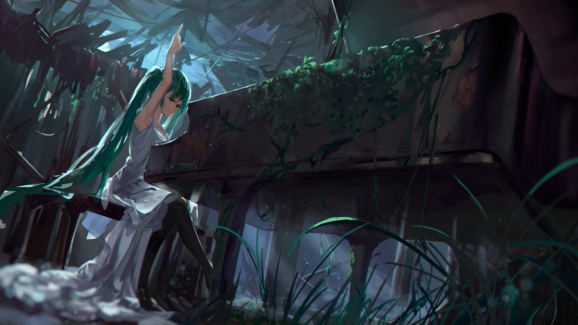 Hatsune Miku HD Anime Wallpaper - Vibrant Vocaloid Fantasy Scene