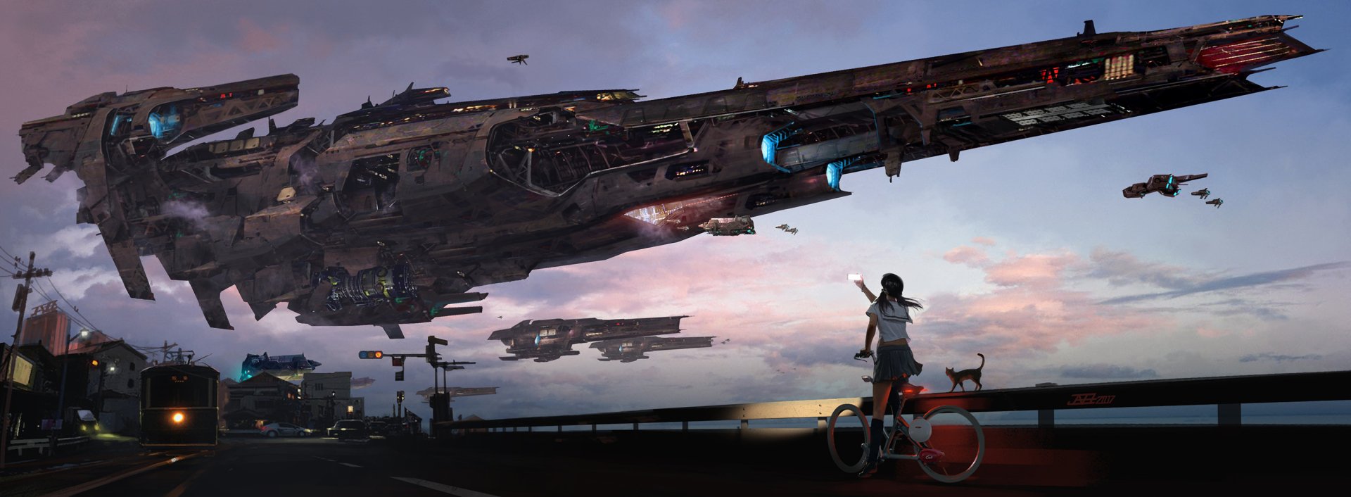 Anime Sci-Fi Adventure HD Wallpaper by Kung Jazz