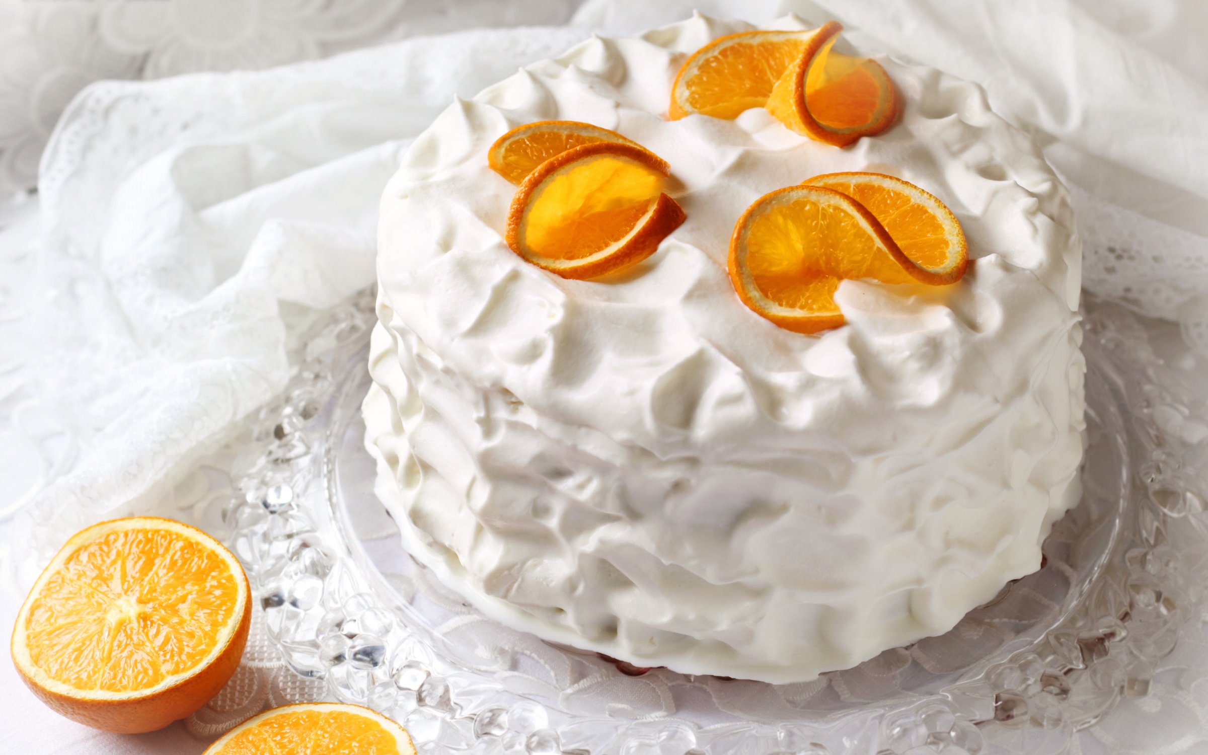 Delicious Orange Cream Cake Pastry – HD Food Wallpaper