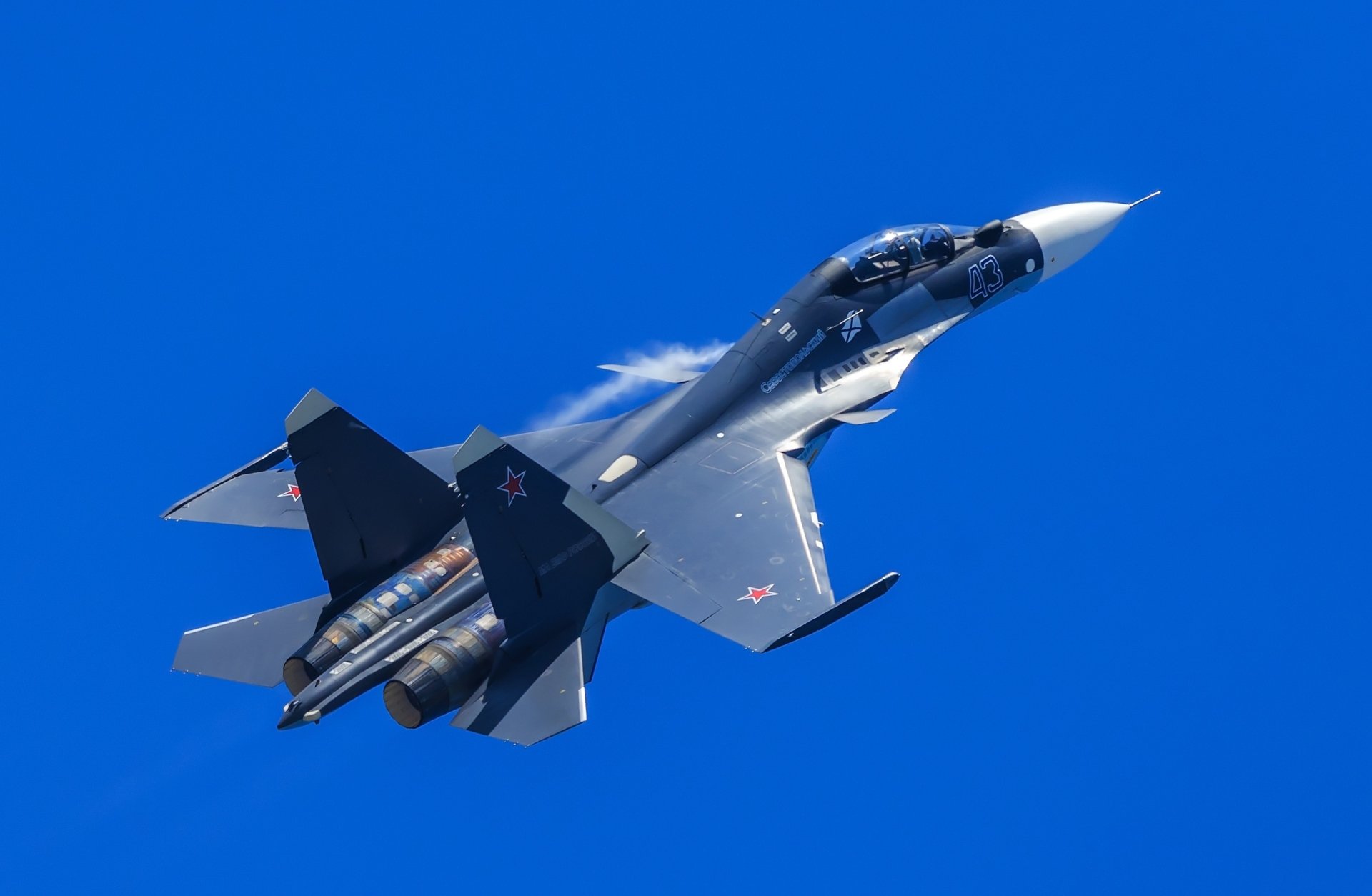 Sukhoi Su-30 Jet Fighter Soaring – HD Military Warplane Wallpaper