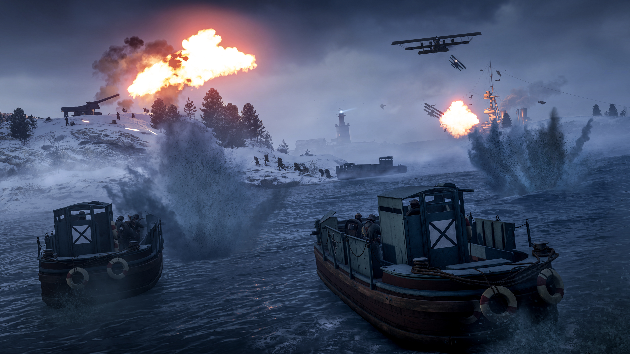Battlefield 1: Intense Aerial and Naval Combat HD Wallpaper by ShadowSix