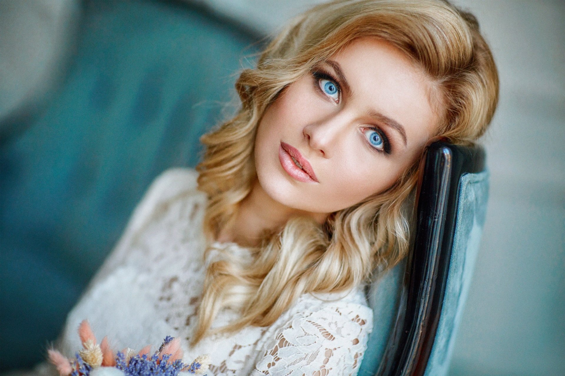 Download Blue Eyes Blonde Face Woman Model Hd Wallpaper By Hakan Erenler
