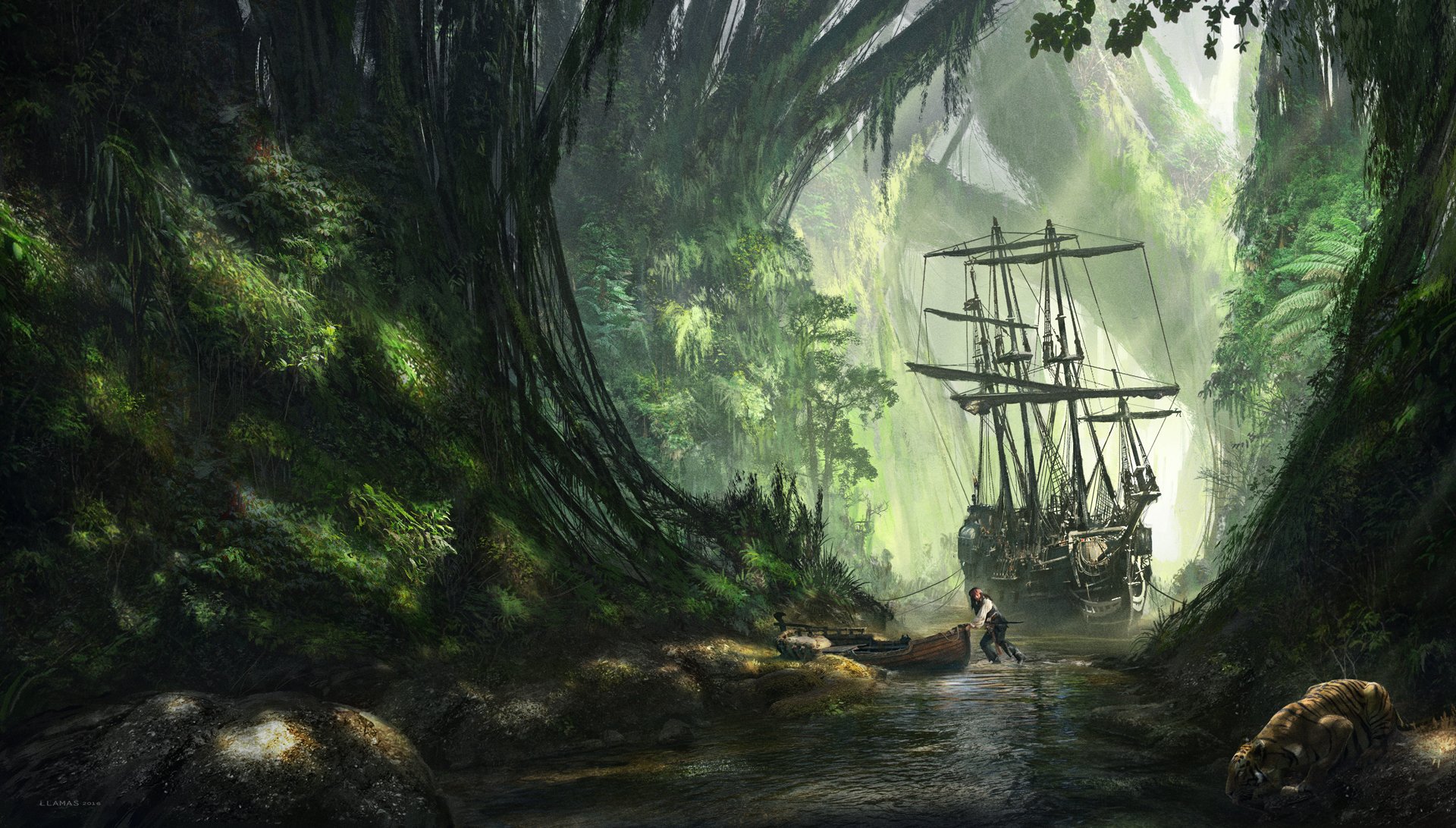 Jack Sparrow's Jungle Quest HD Wallpaper by Florent Llamas