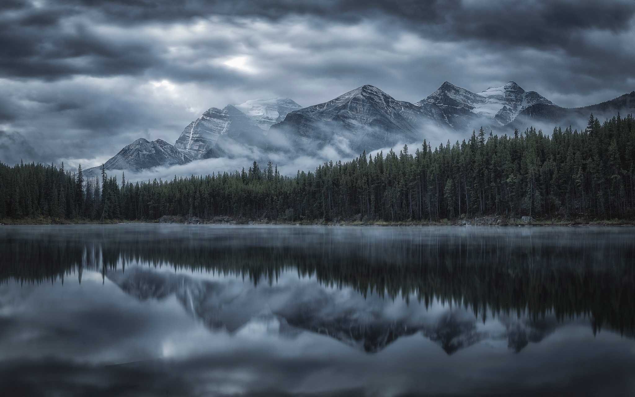 Download Cloud Lake Forest Mountain Nature Reflection HD Wallpaper