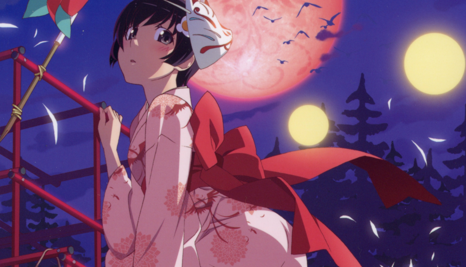 Tsukihi Araragi Nightscape – Bakemonogatari HD Anime Wallpaper