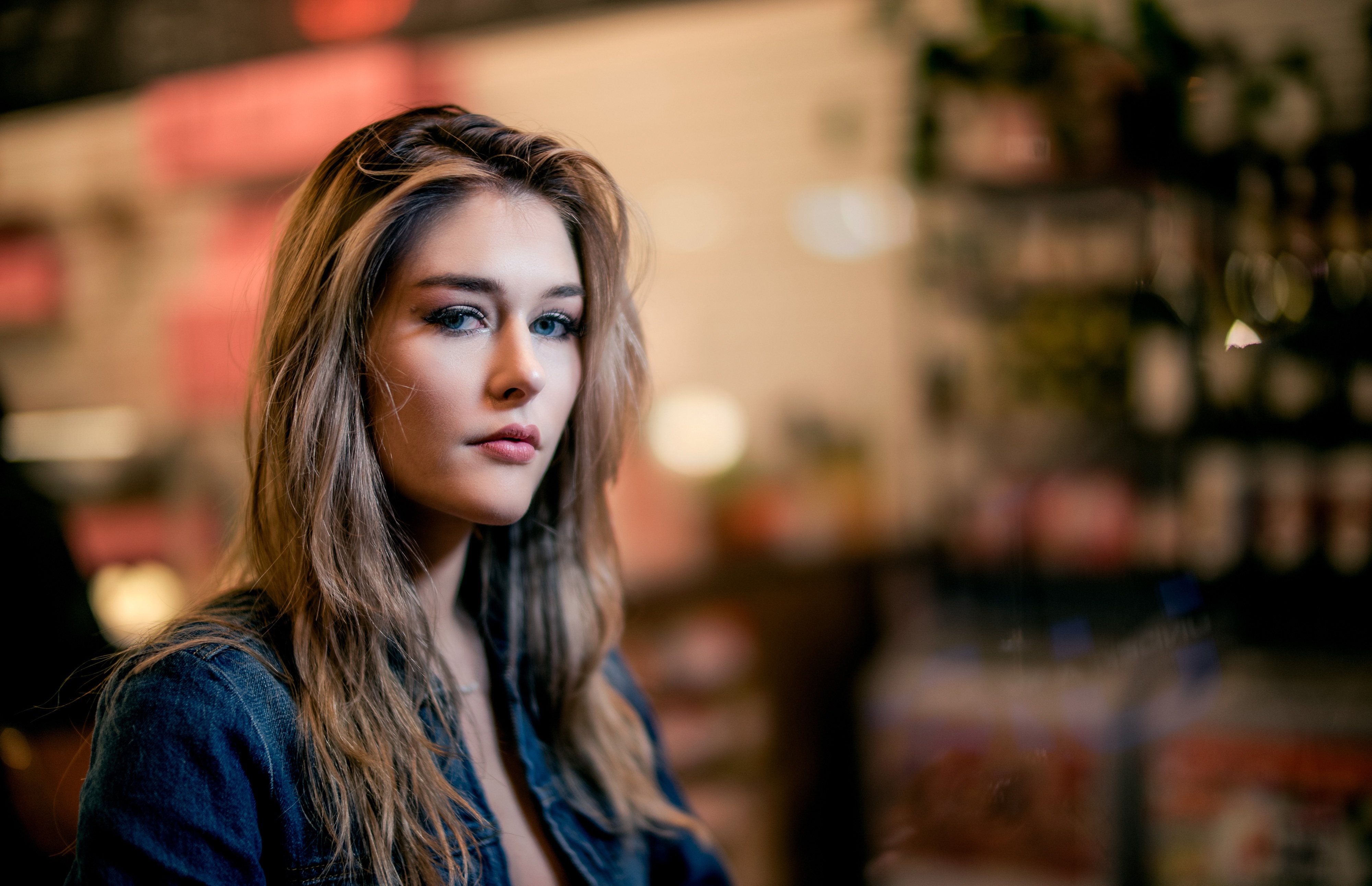 Download Depth Of Field Blue Eyes Brunette Woman Model 4k Ultra HD ...