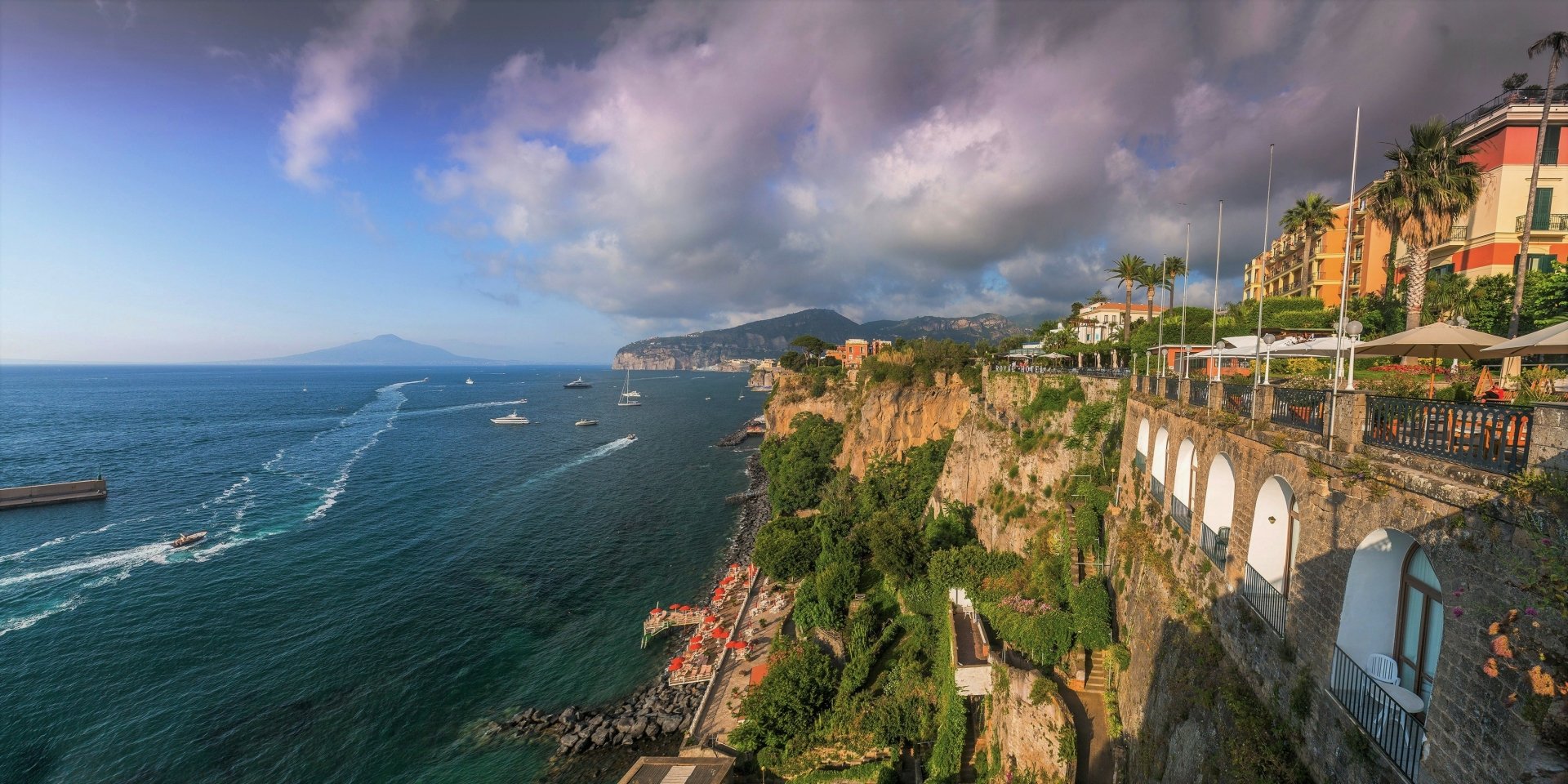 Breathtaking Coastal Village Overlooking the Ocean – HD Wallpaper