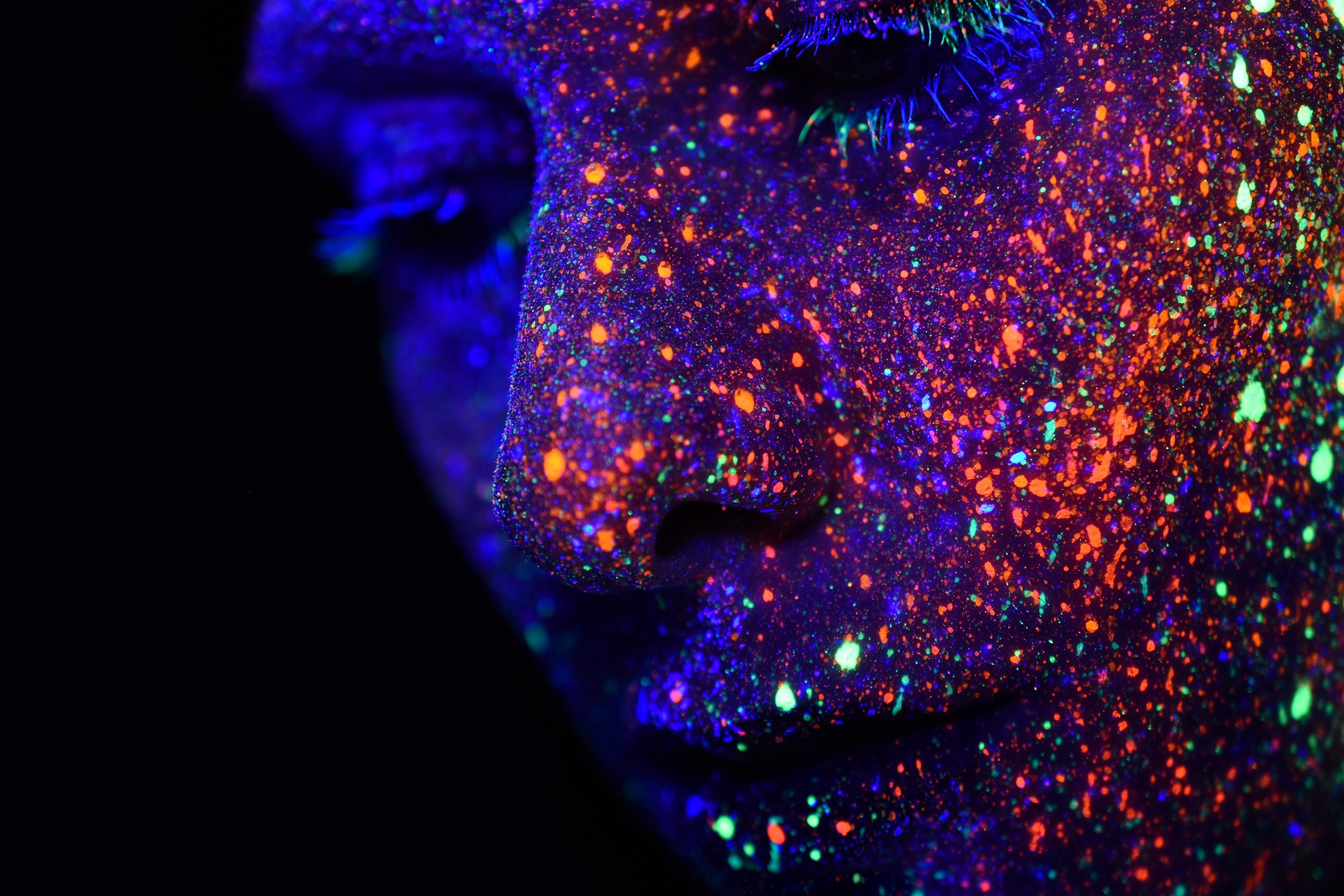 Download Colorful Close-up Paint Woman Face HD Wallpaper