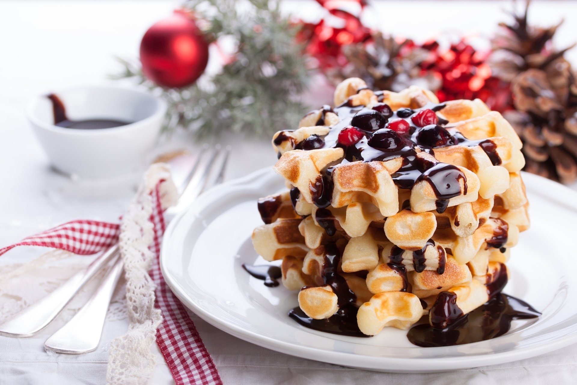 Download Breakfast Food Waffle 4k Ultra HD Wallpaper