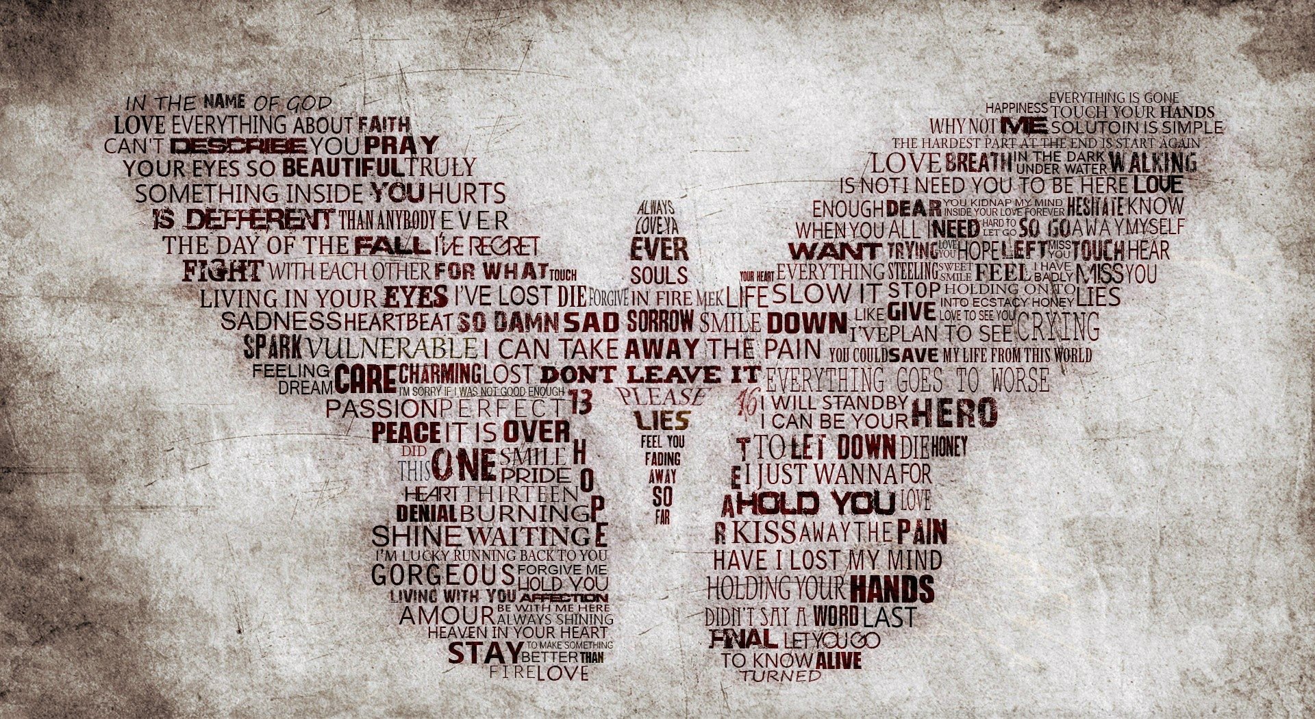 Butterfly Words: Artistic Typography HD Wallpaper Magic